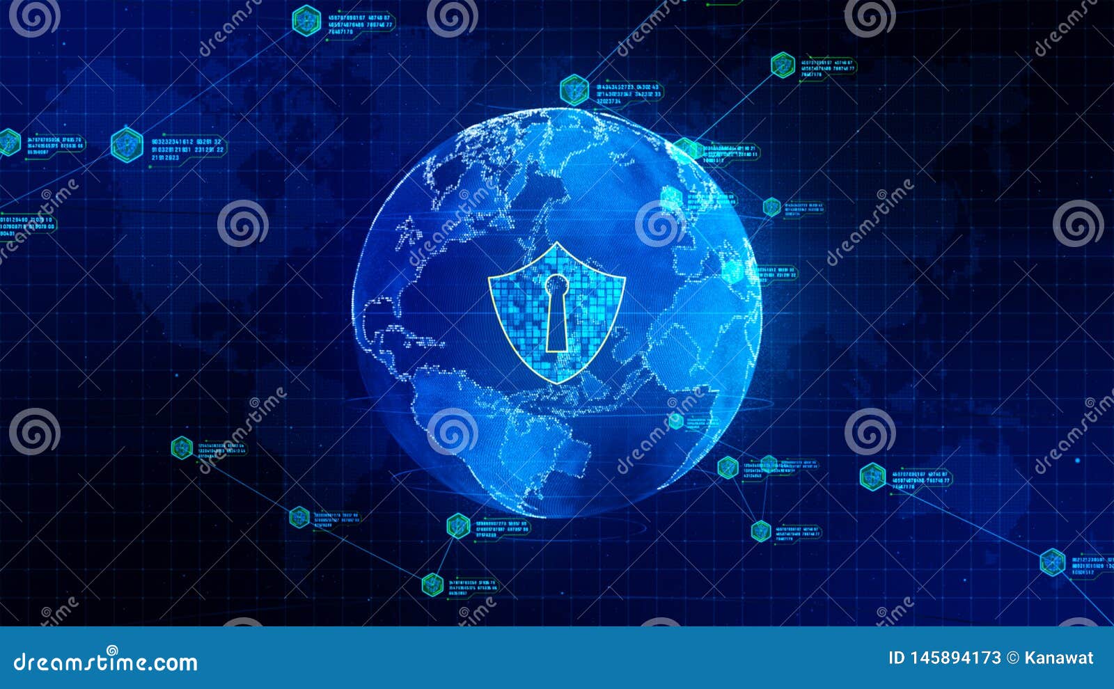 Secure Global Network, Technology Network And Cyber Security Concept ...