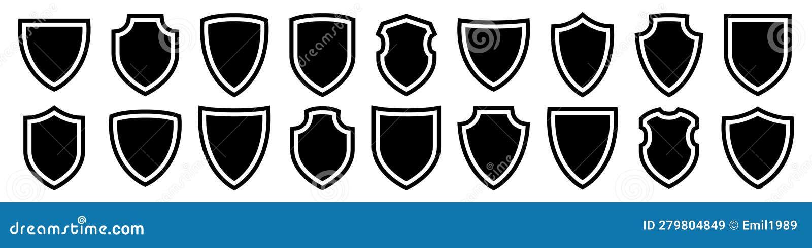 Shield Icon Set. Different Shields Forms Stock Illustration ... Shield Icon Set. Different Shields Forms Stock Illustration ...