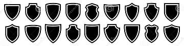 Shield Icon Set. Different Shields Forms Stock Illustration ...
