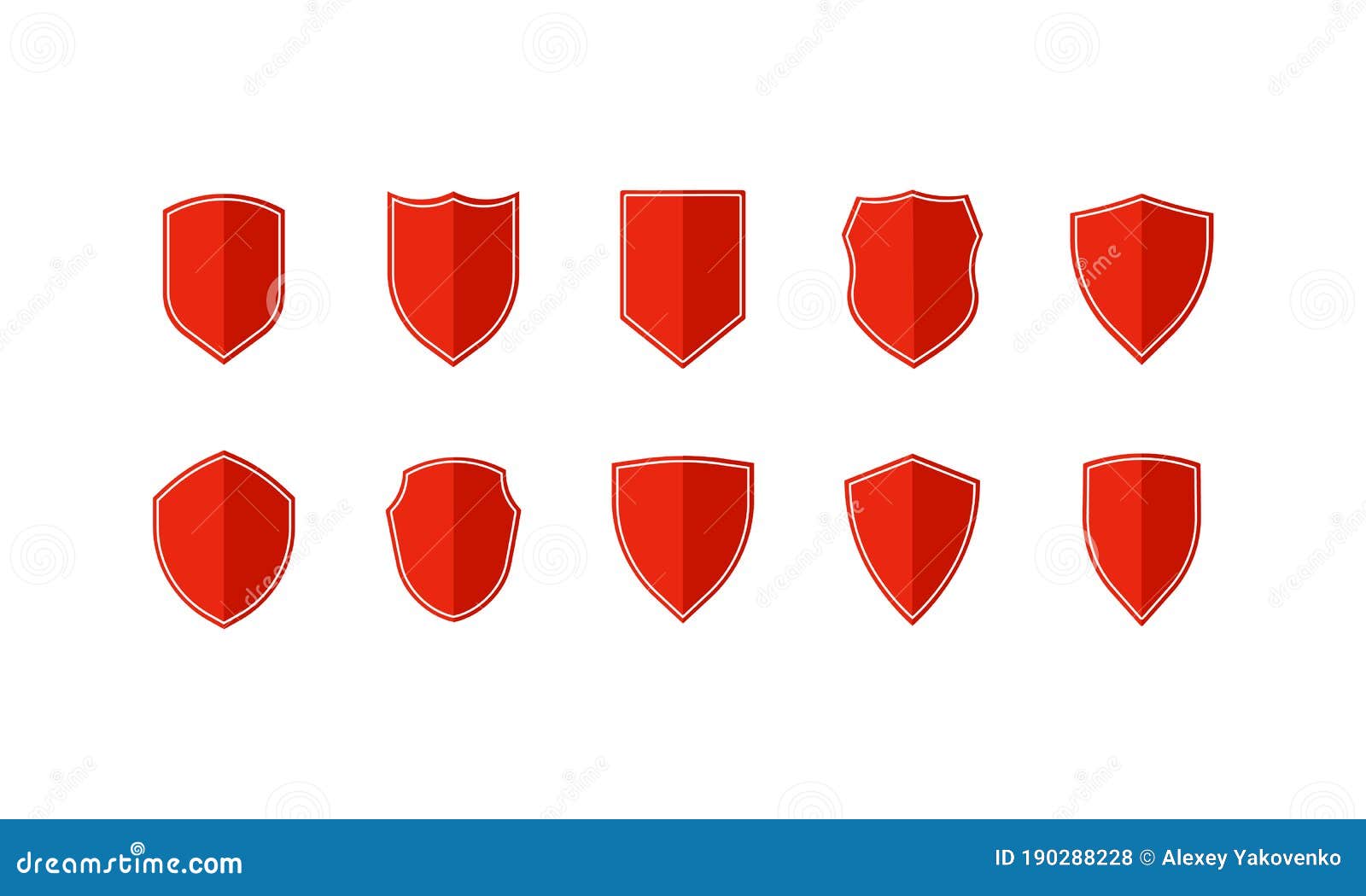 Shield Icon Set in Flat. Safe and Protect Logo. Security Symbol. Vector ...
