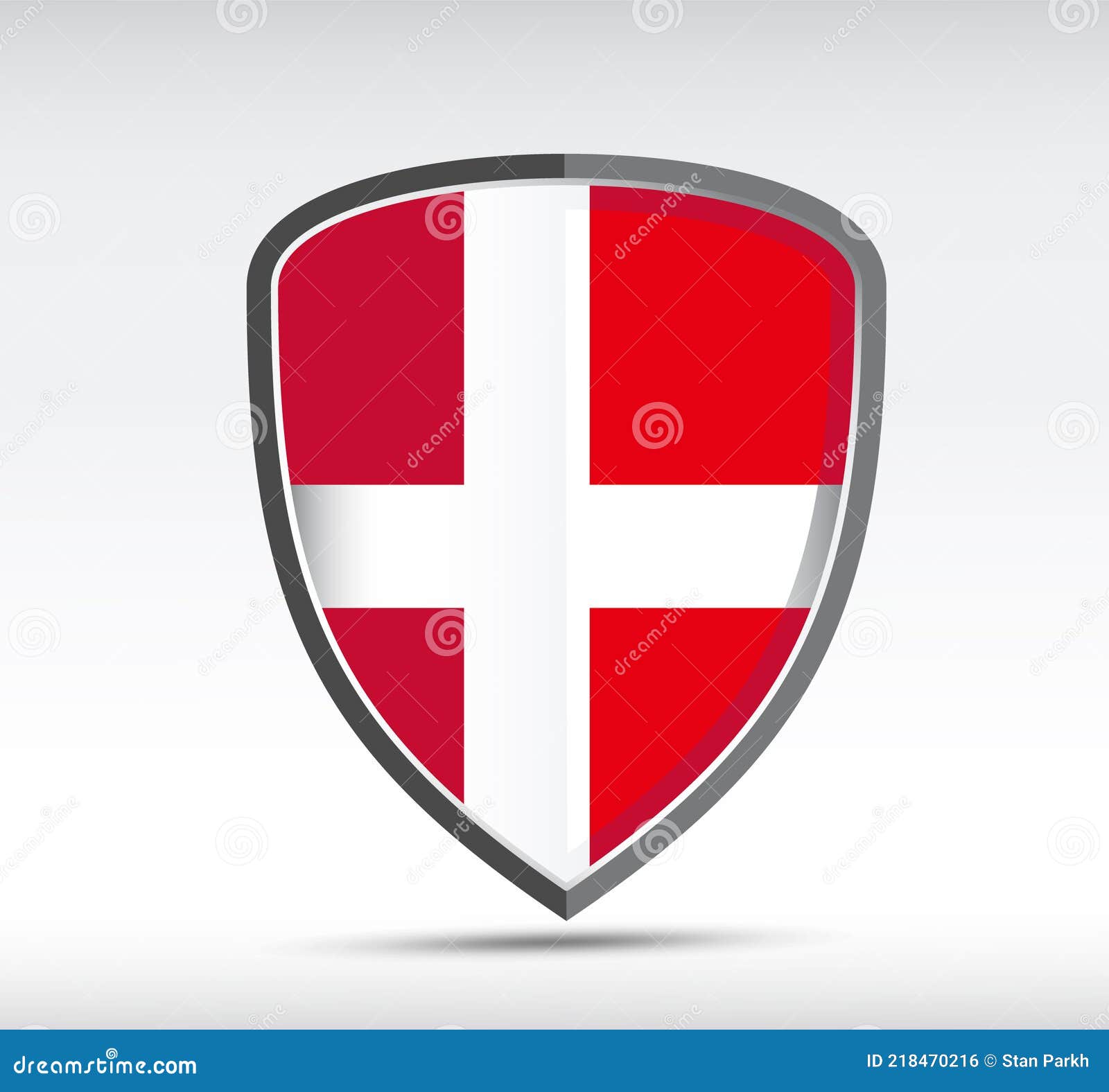 Shield Icon with State Flag of Denmark Stock Vector - Illustration of ...