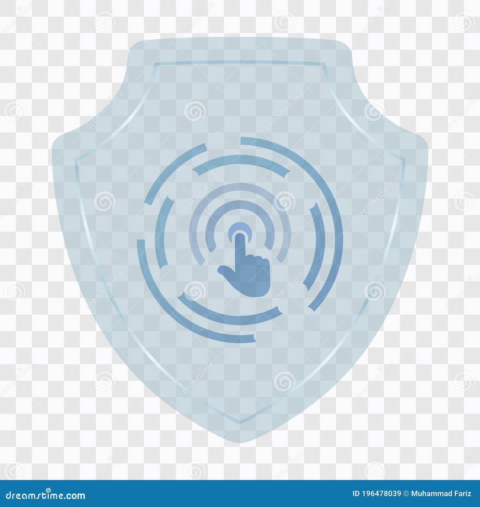 Shield Icon and Transparent Touch Screen Lock. Safety, Security Vector ...