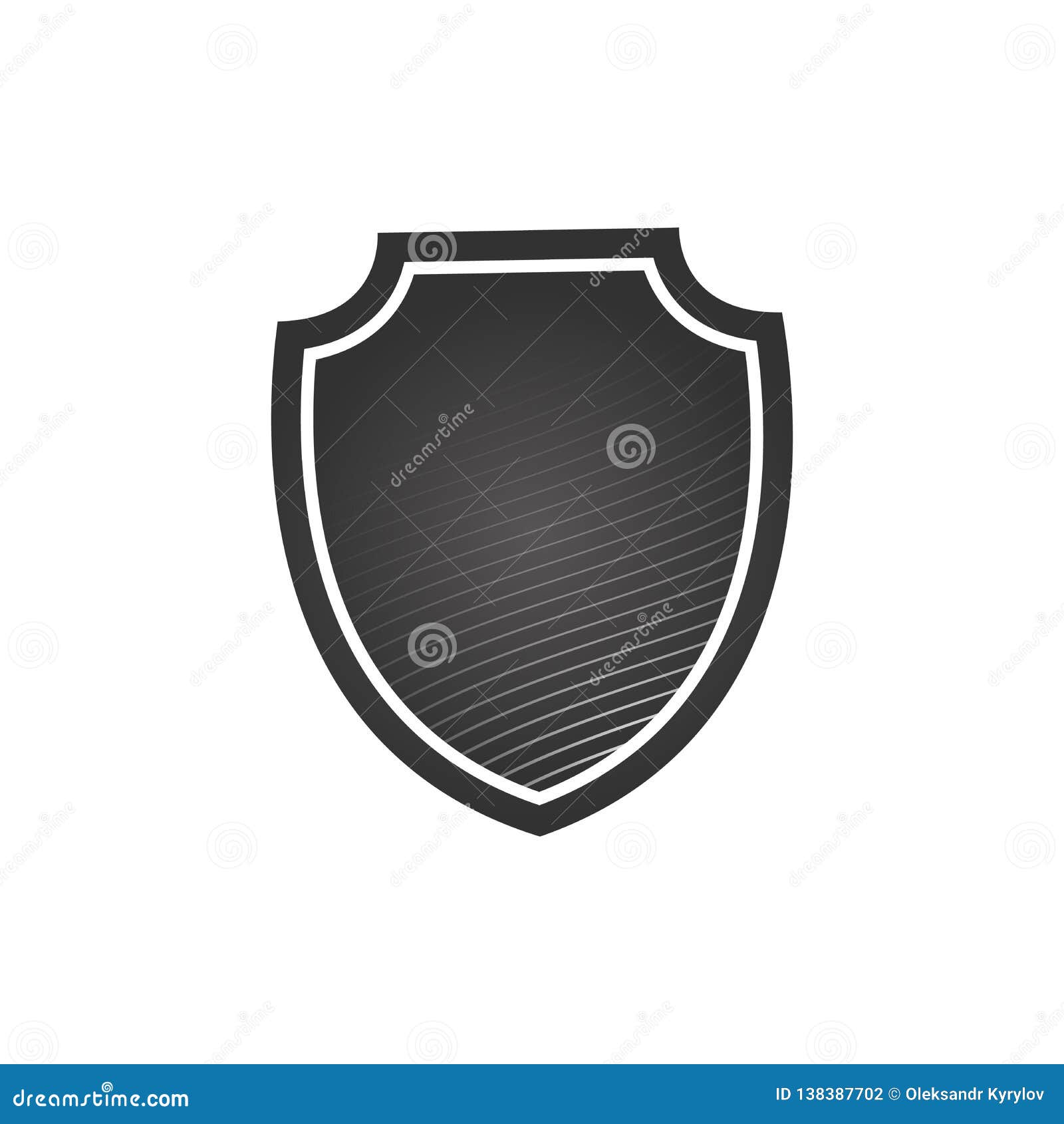 Shield Icon In Trendy Flat Style Design With Modern Line Waves. Shield ...