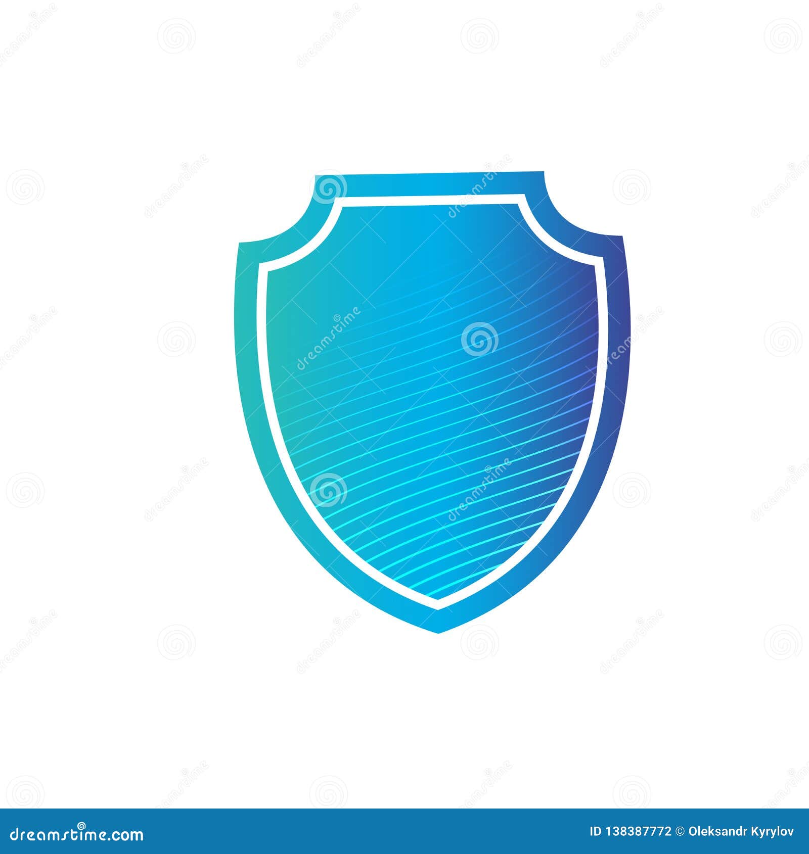 Shield Icon in Trendy Flat Style Design with Modern Line Waves. Shield ...