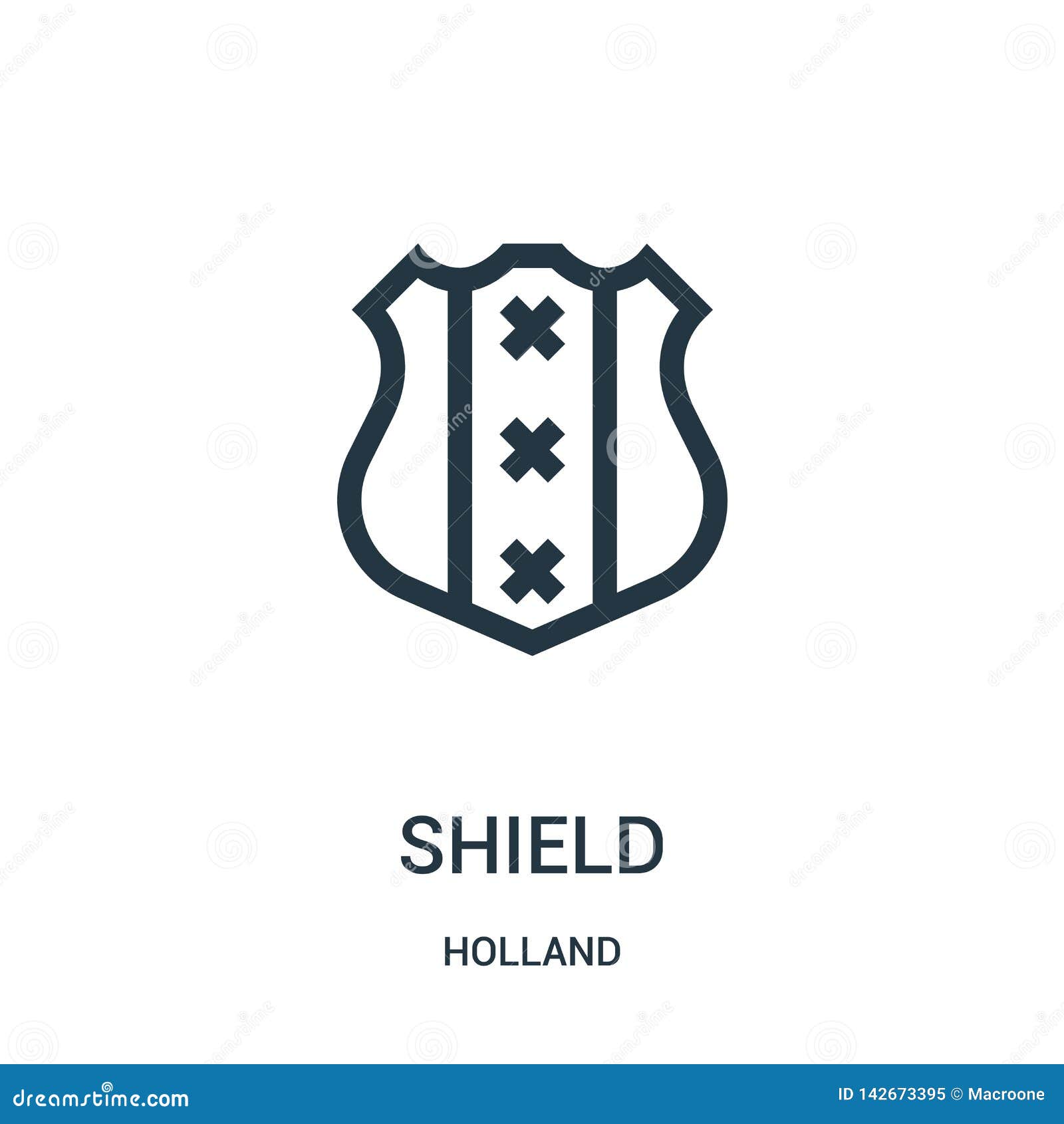 Shield Icon Vector from Holland Collection. Thin Line Shield Outline ...
