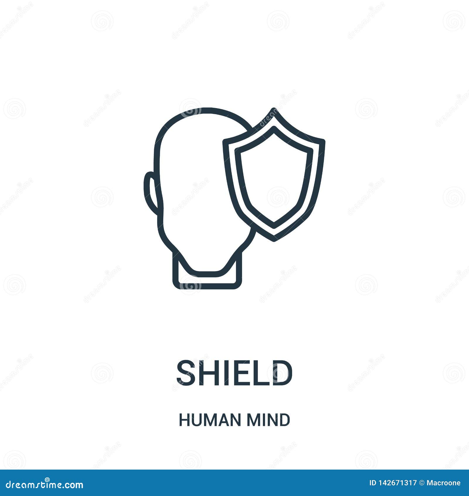 Shield Icon Vector from Human Mind Collection. Thin Line Shield Outline ...