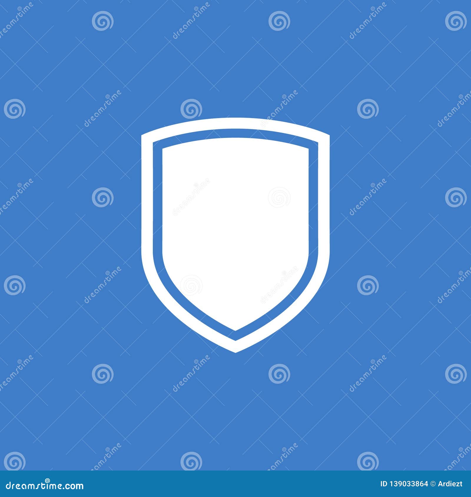 Shield Icon In Trendy Flat Style Design With Modern Line Waves. Shield ...