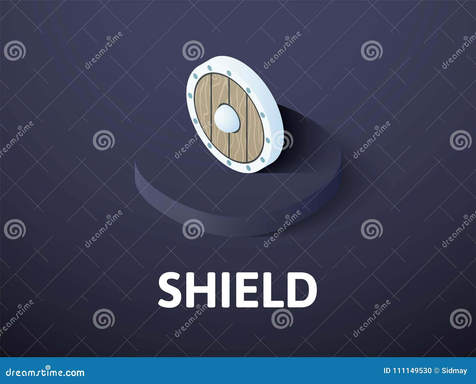 Shield Isometric Icon, on Color Background Stock Vector - Illustration ...