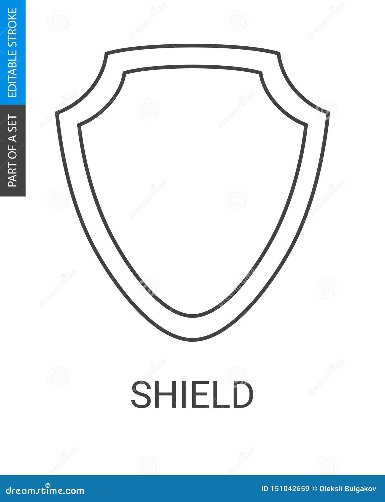 Shield Icon. Shield Vector Symbol in Outline Style. Stock Vector ...