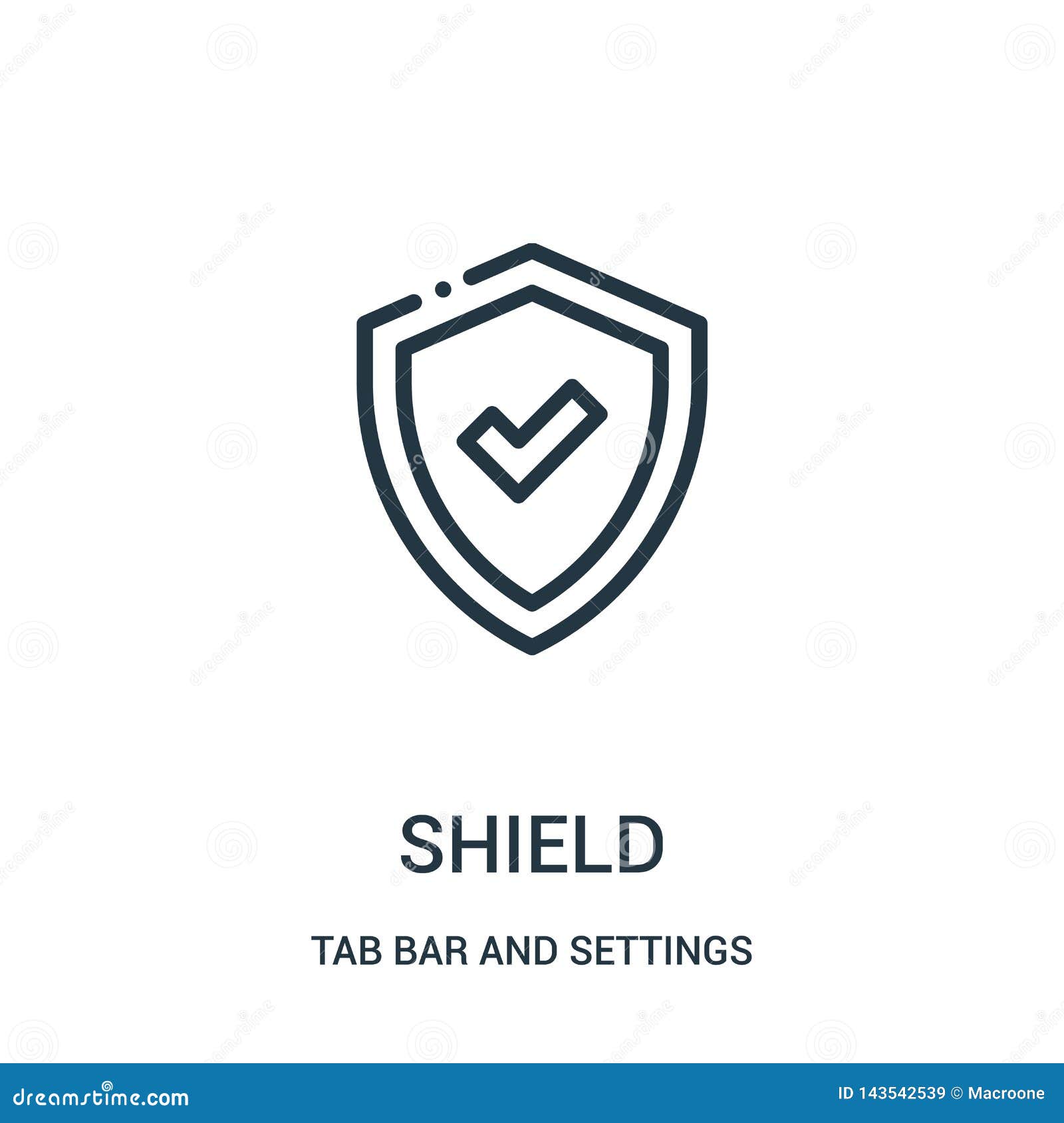 Shield Icon Vector from Tab Bar and Settings Collection. Thin Line ...