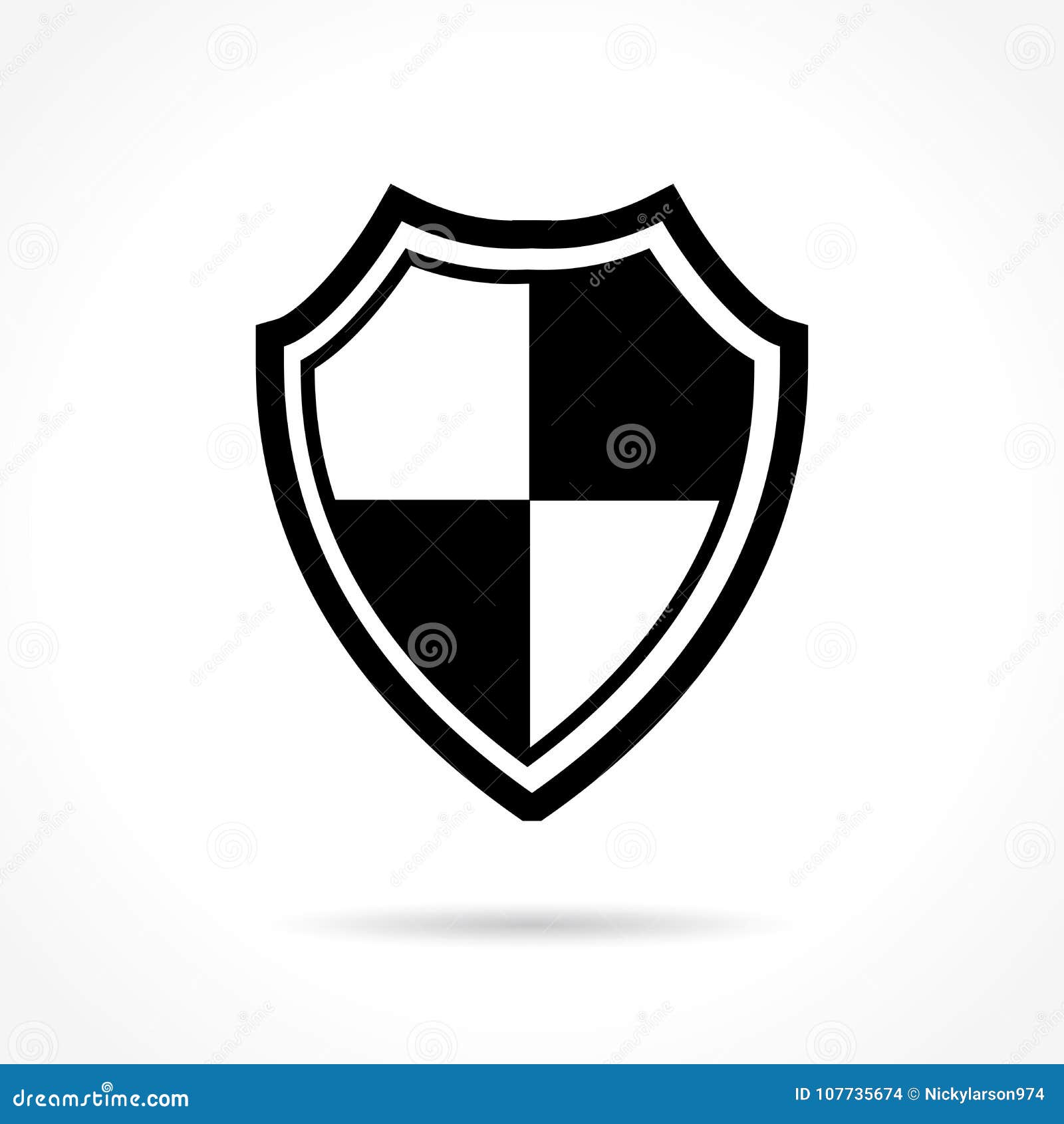 Shield Icon on White Background Stock Vector - Illustration of security ...