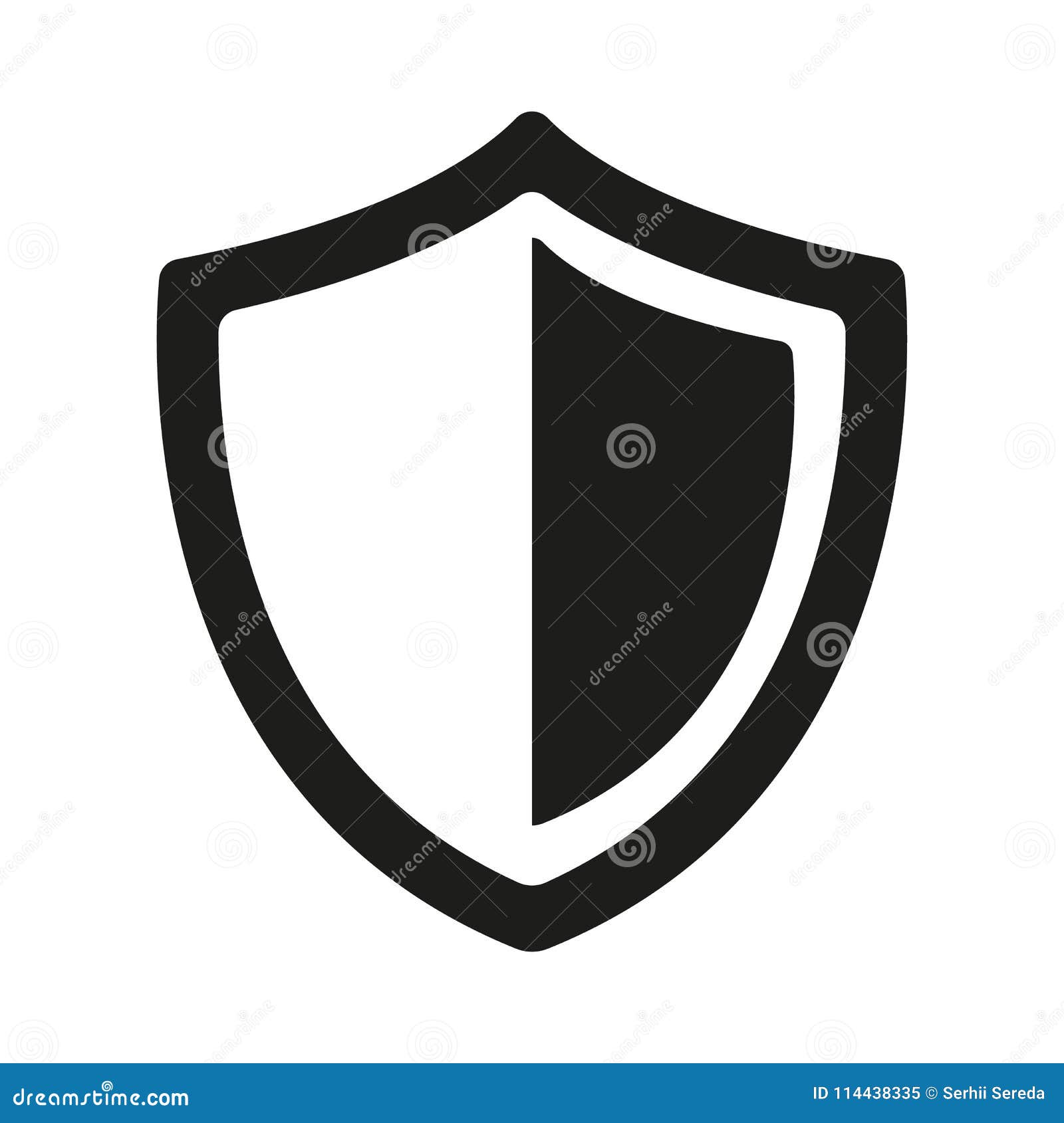 Shield Icon on White Background. Stock Illustration - Illustration of ...