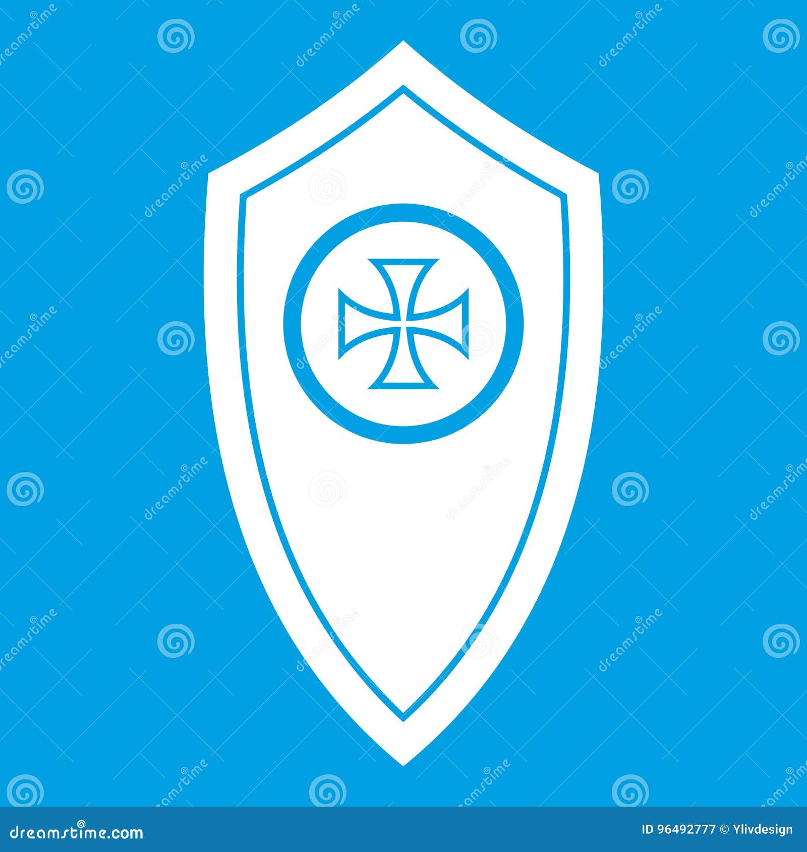 Shield icon white stock vector. Illustration of minimal - 96492777