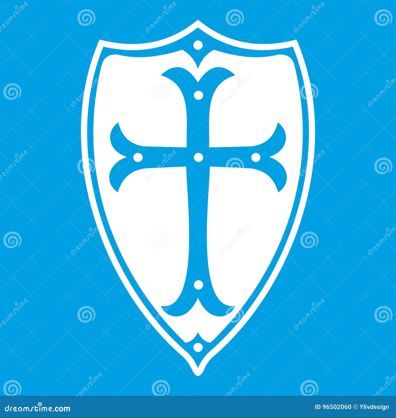 Shield icon white stock vector. Illustration of pictogram - 96502060