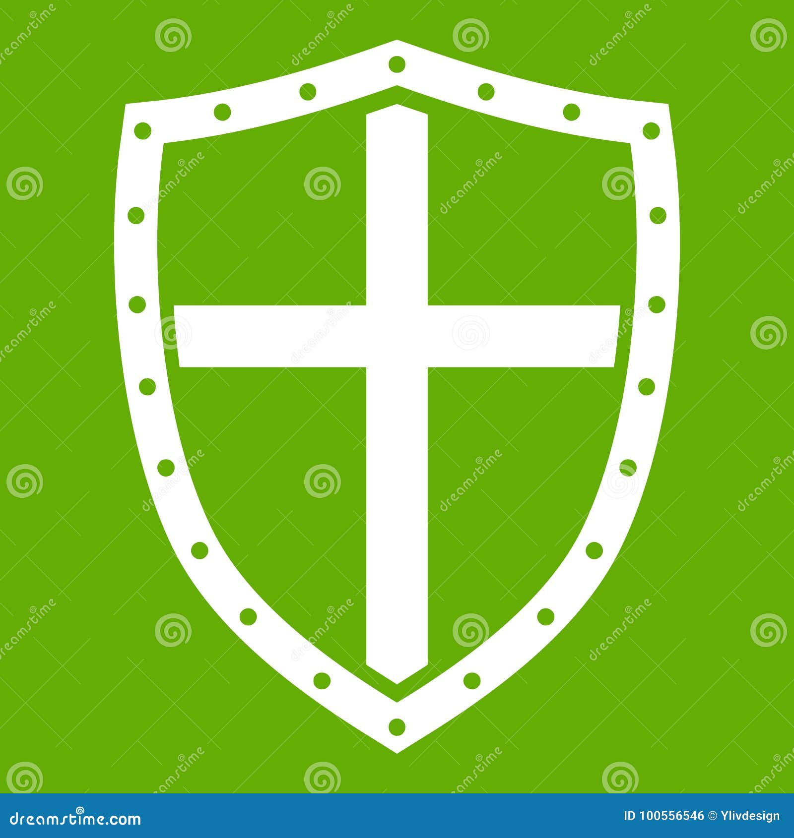 Shield icon green stock vector. Illustration of collection - 100556546