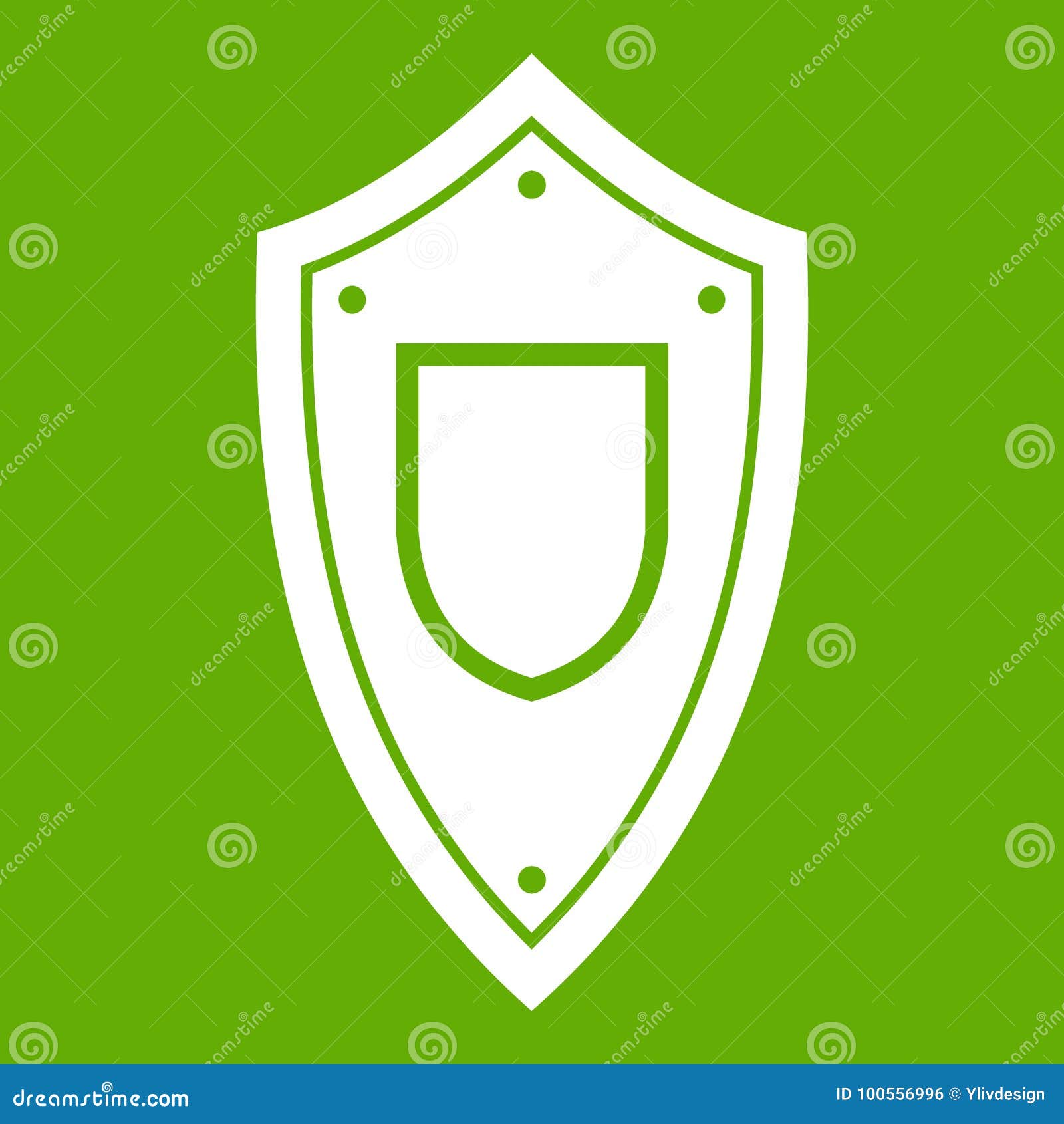 Shield icon green stock vector. Illustration of emblem - 100556996