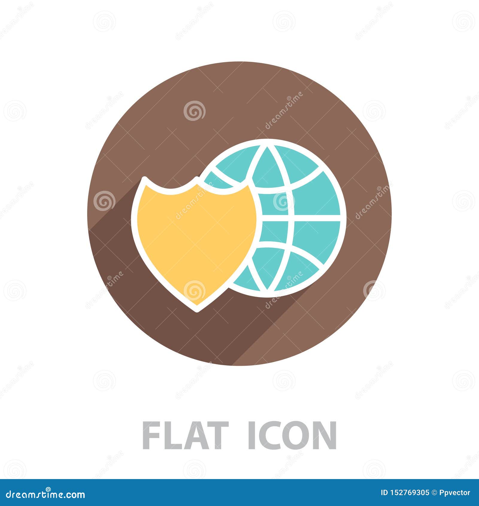 Shield Icon with a World Globe. Vector Stock Vector - Illustration of ...
