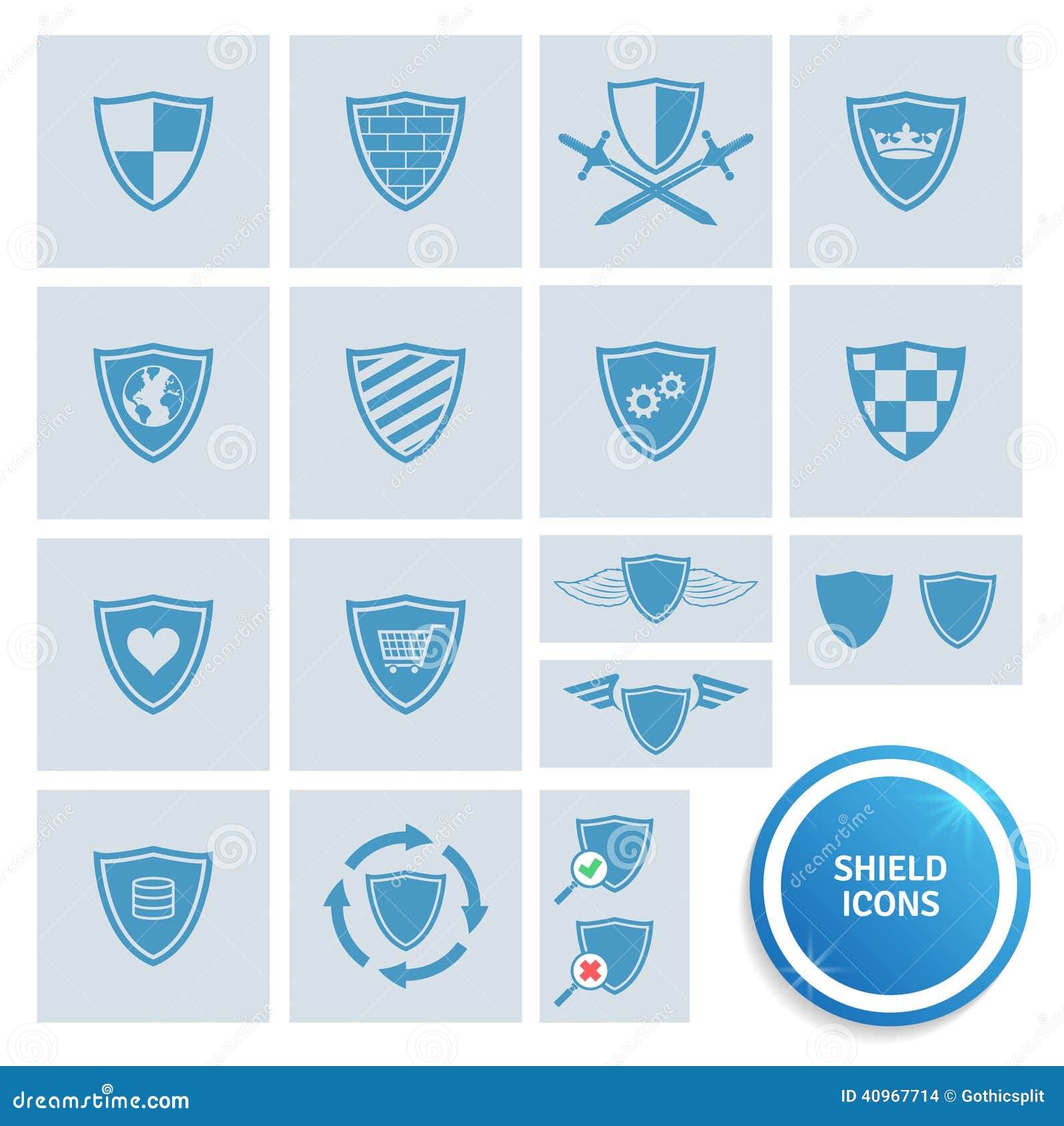 Shield icons stock vector. Illustration of simplicity - 40967714