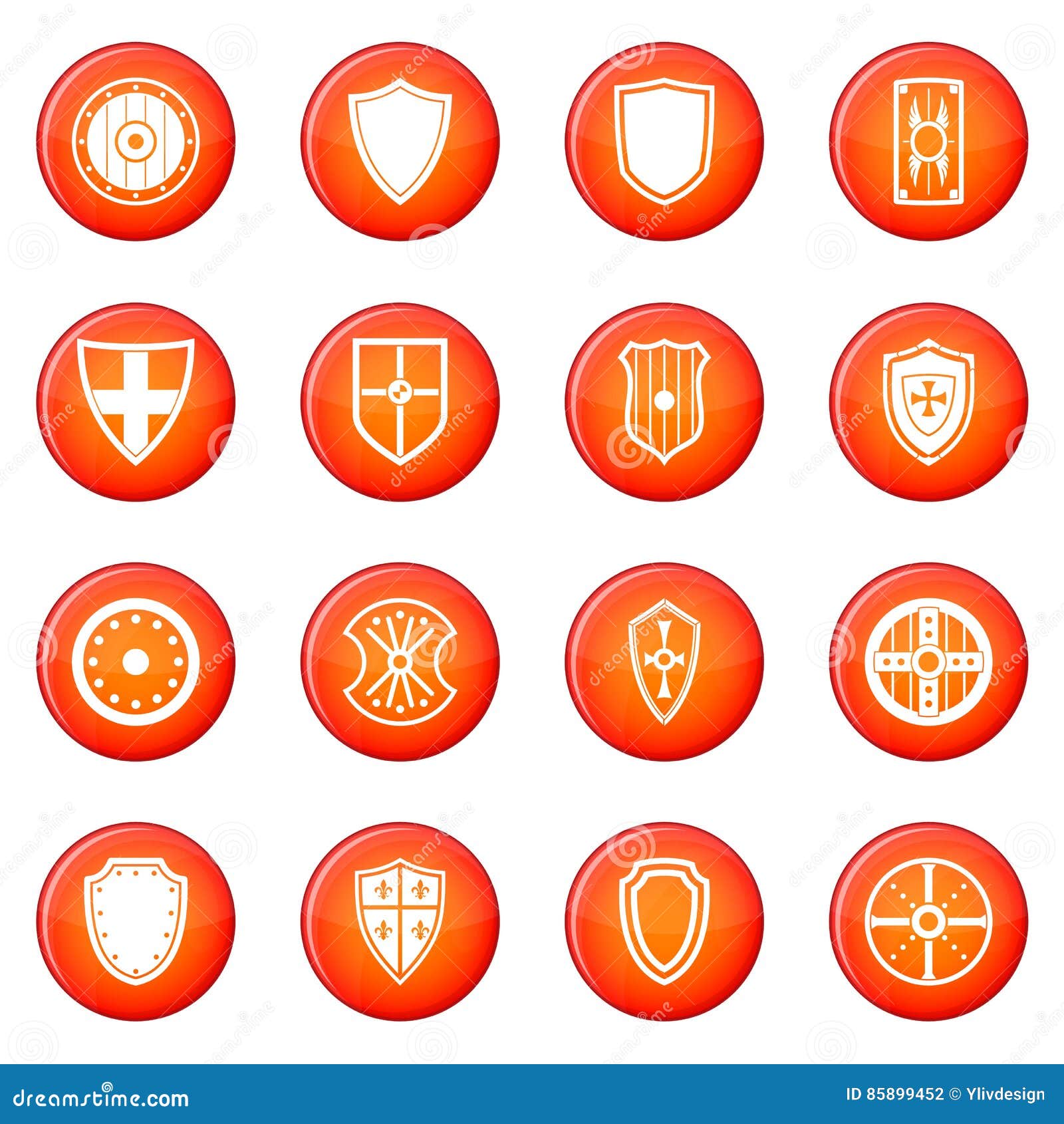 Shield icons vector set stock vector. Illustration of heraldic - 85899452