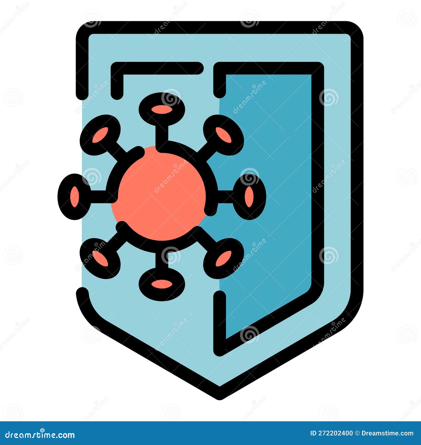 Shield Immune Icon Vector Flat Stock Vector - Illustration of color ...