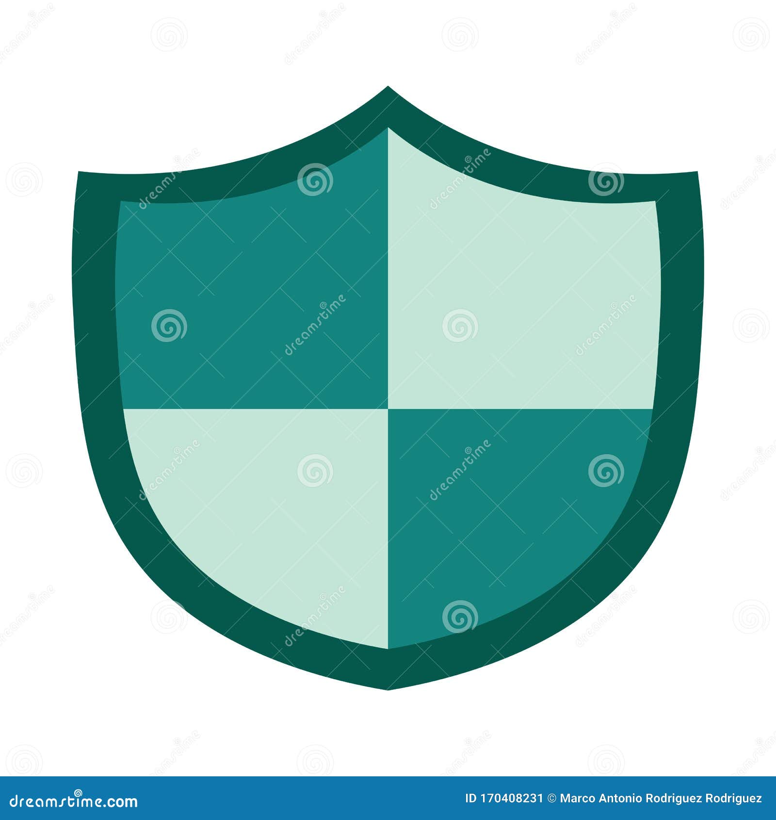 Cartoon Shield Isolated on White Background Stock Illustration ...