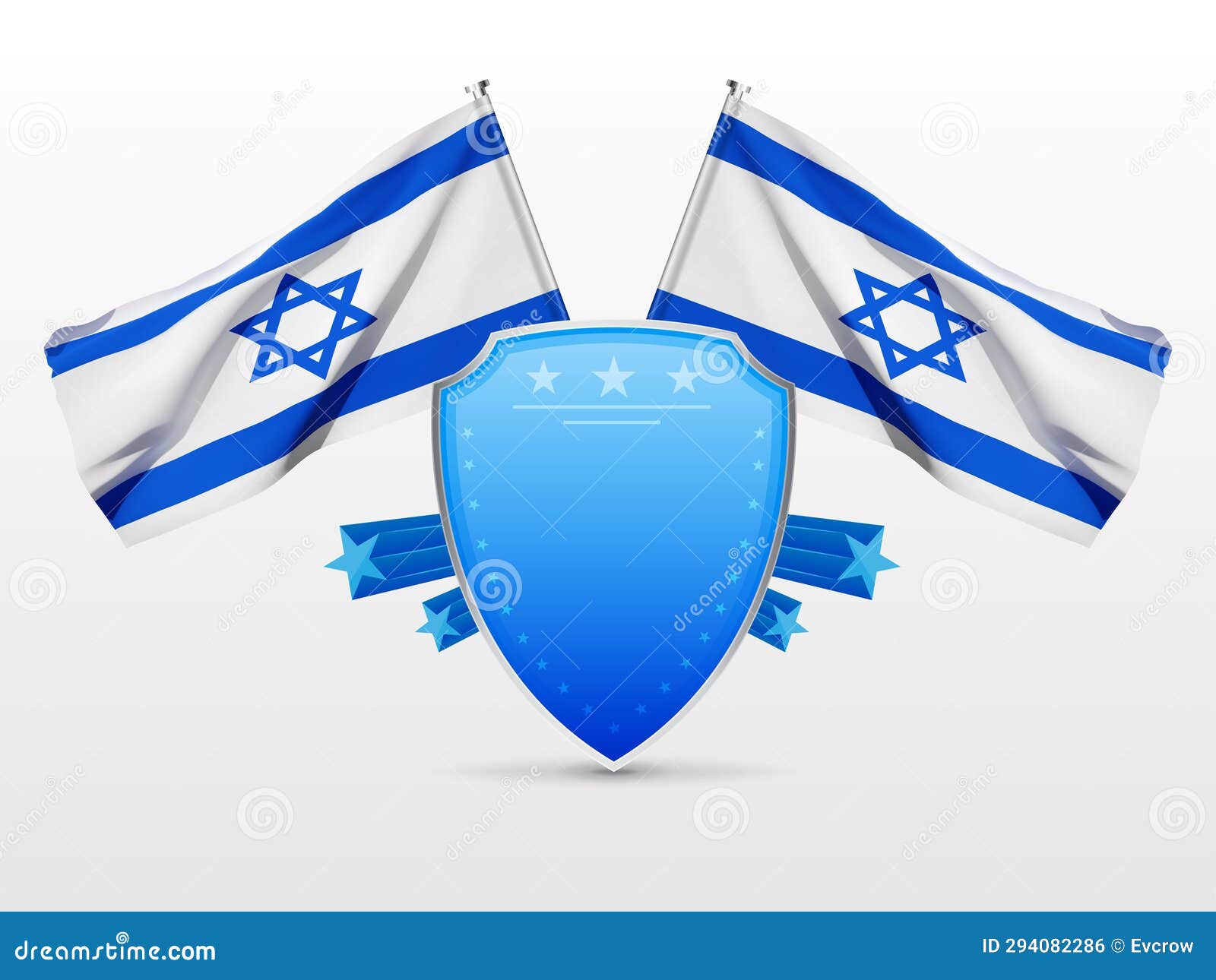 Shield with Israel flag stock vector. Illustration of glossy - 294082286