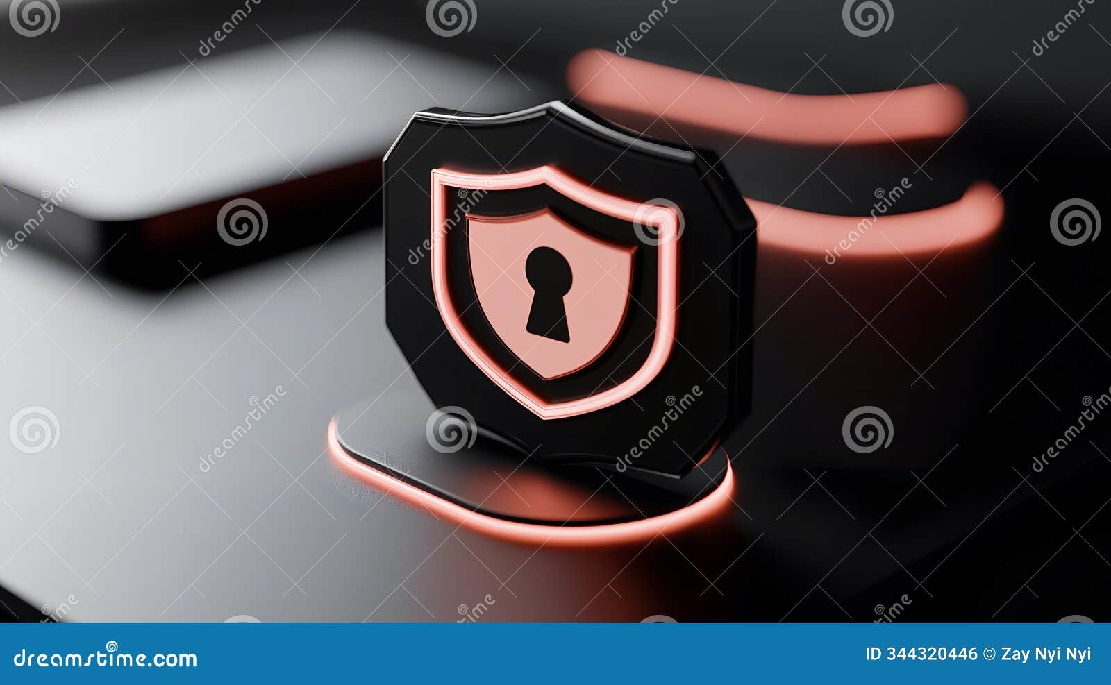 Shield with Key Hole. Concept of Data Security, Cybersecurity, Cyber ...