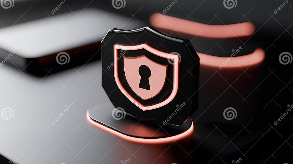 Shield with Key Hole. Concept of Data Security, Cybersecurity, Cyber ...