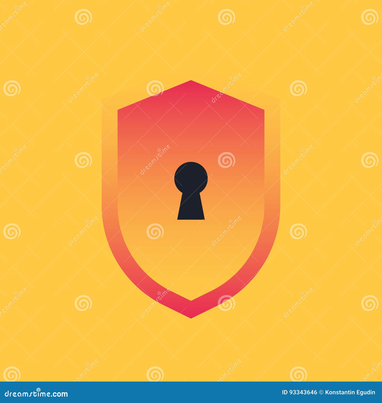 Shield with keyhole stock vector. Illustration of encryption - 93343646