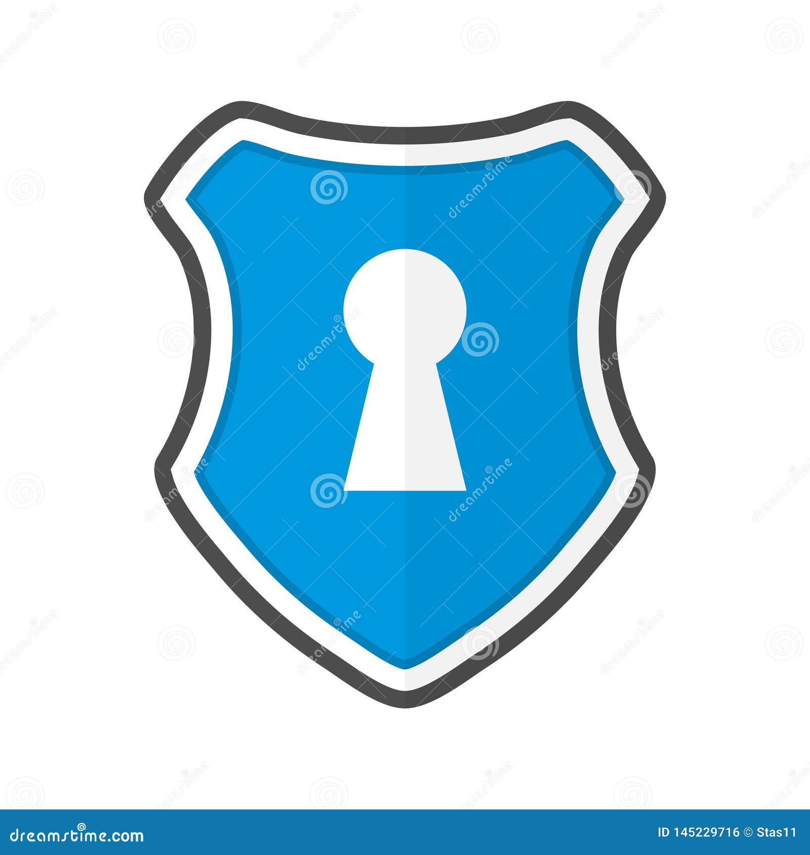 Shield with Keyhole in a Flat Design. Vector Illustration Stock Vector ...
