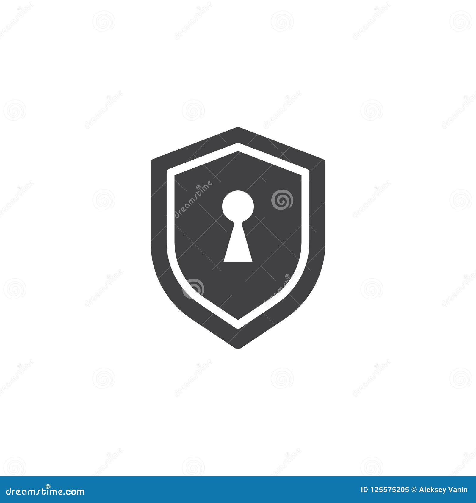 Shield with Keyhole Vector Icon Stock Vector - Illustration of symbol ...