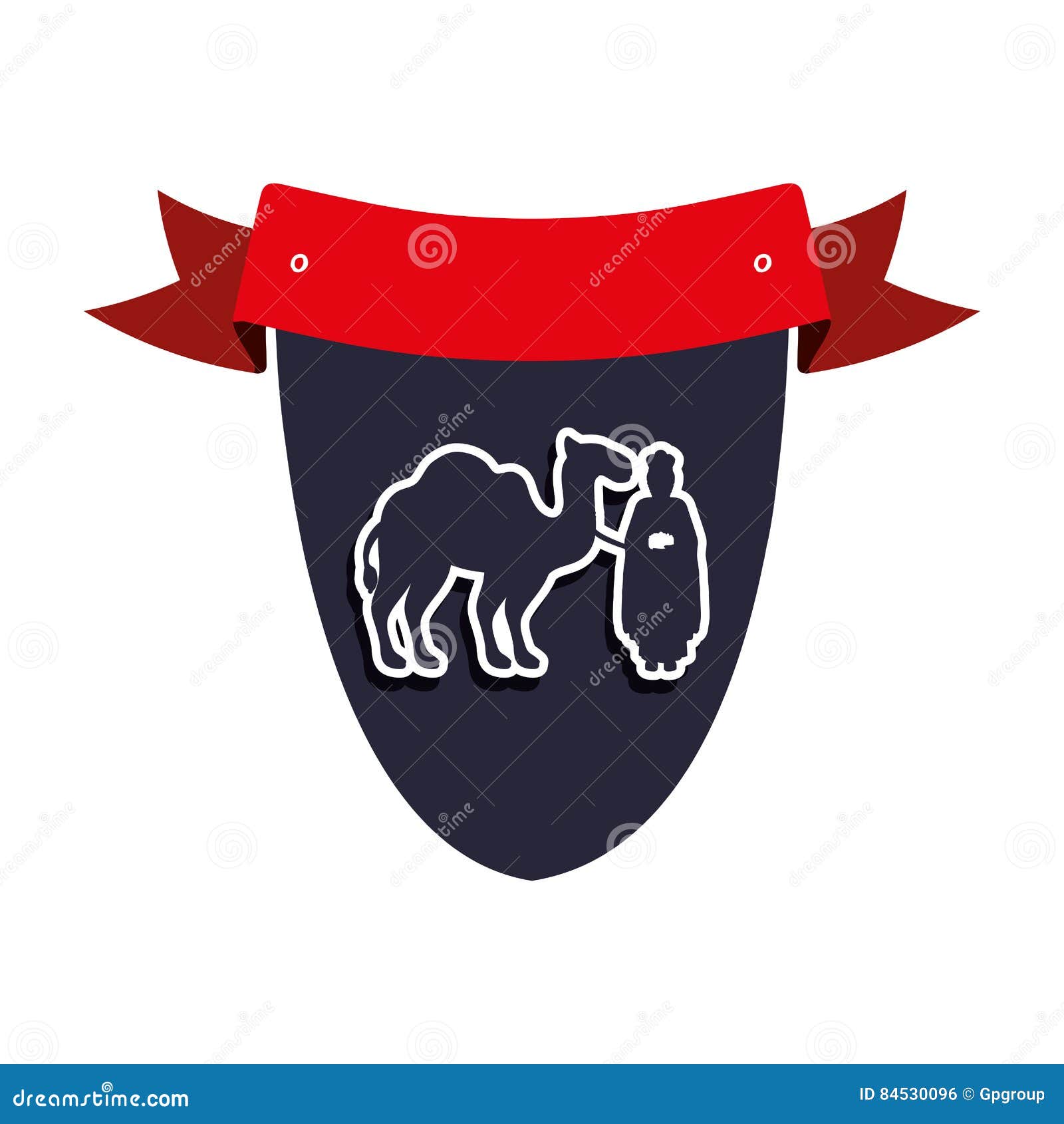 Shield with King Magician and Camel Stock Vector - Illustration of icon ...