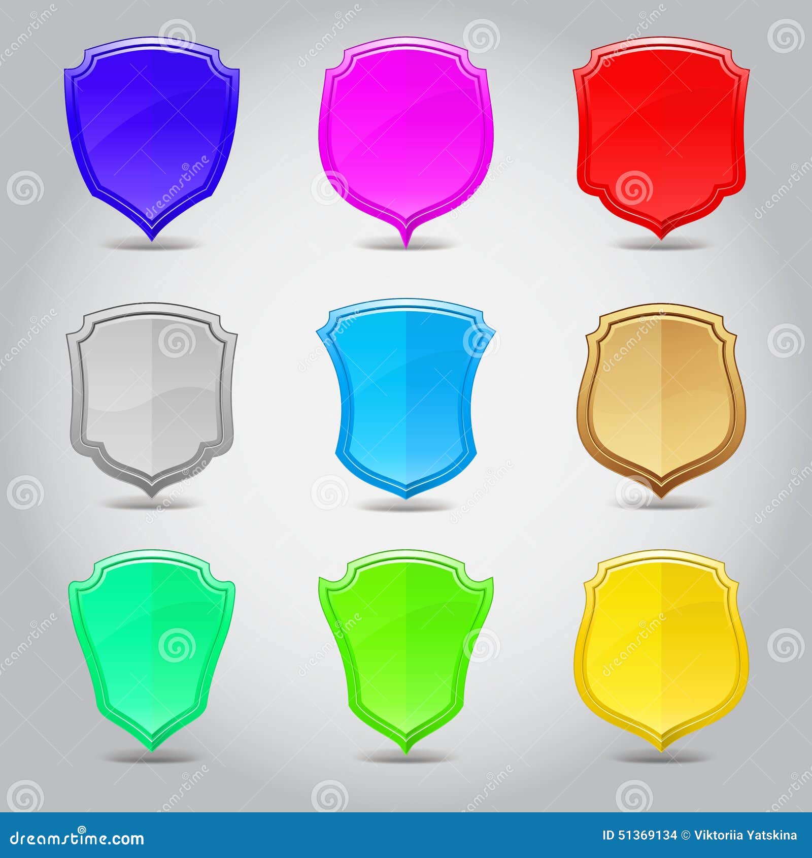 Shield Label Set. Vector Illustration Stock Vector - Illustration of ...