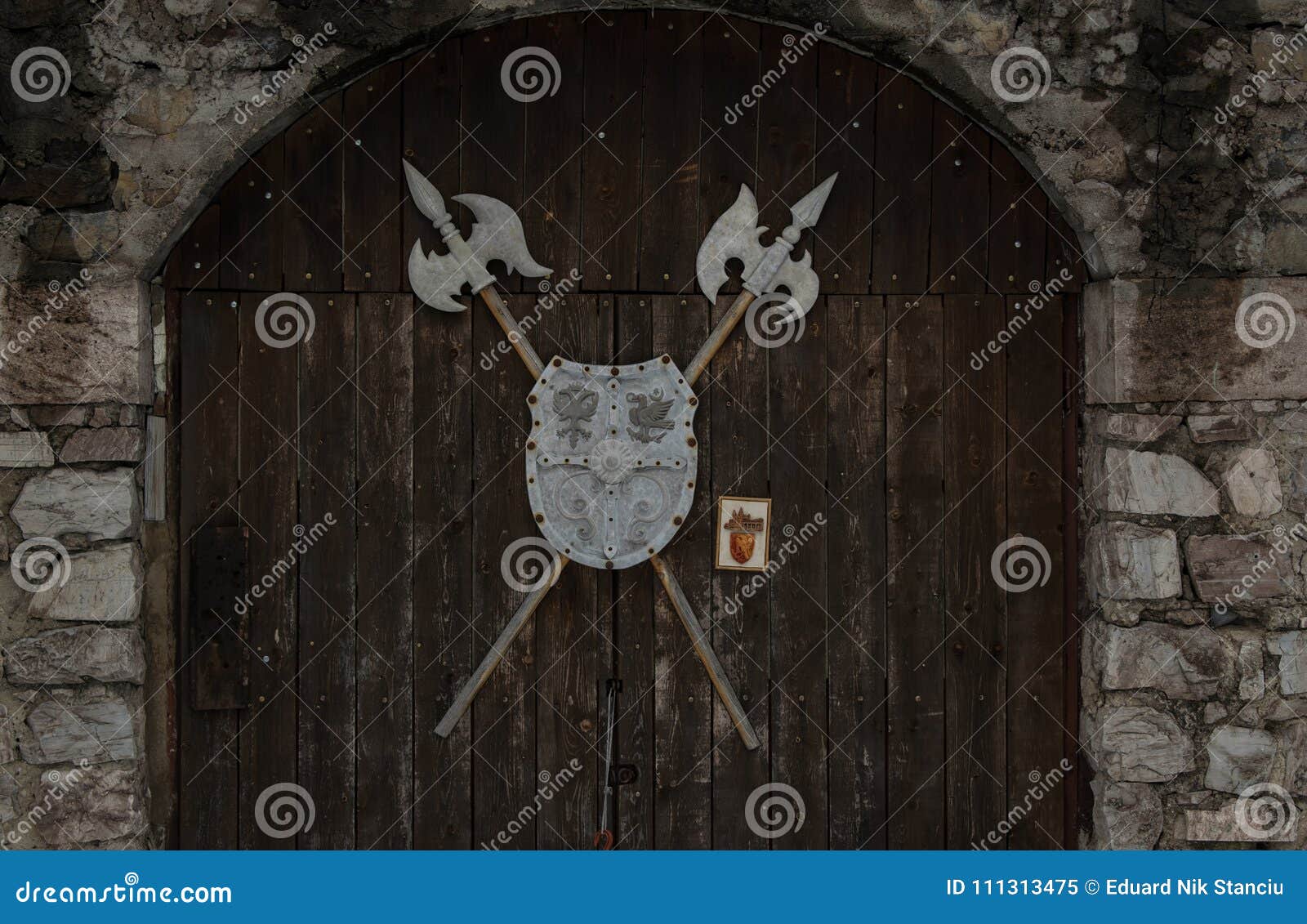 Shield, Lance and Some Historical Arms Stock Image - Image of gate ...