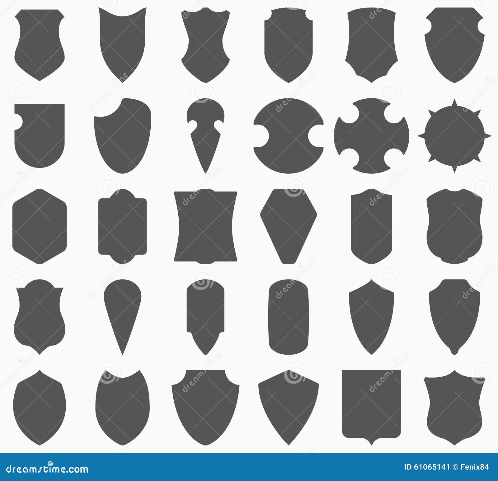 Shield. Large vector set stock vector. Illustration of heraldic - 61065141