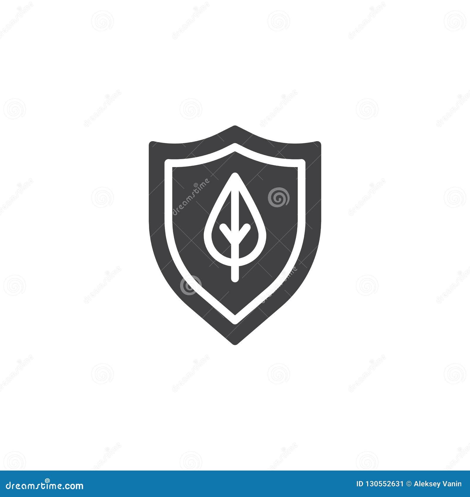 Shield leaf vector icon stock vector. Illustration of security - 130552631
