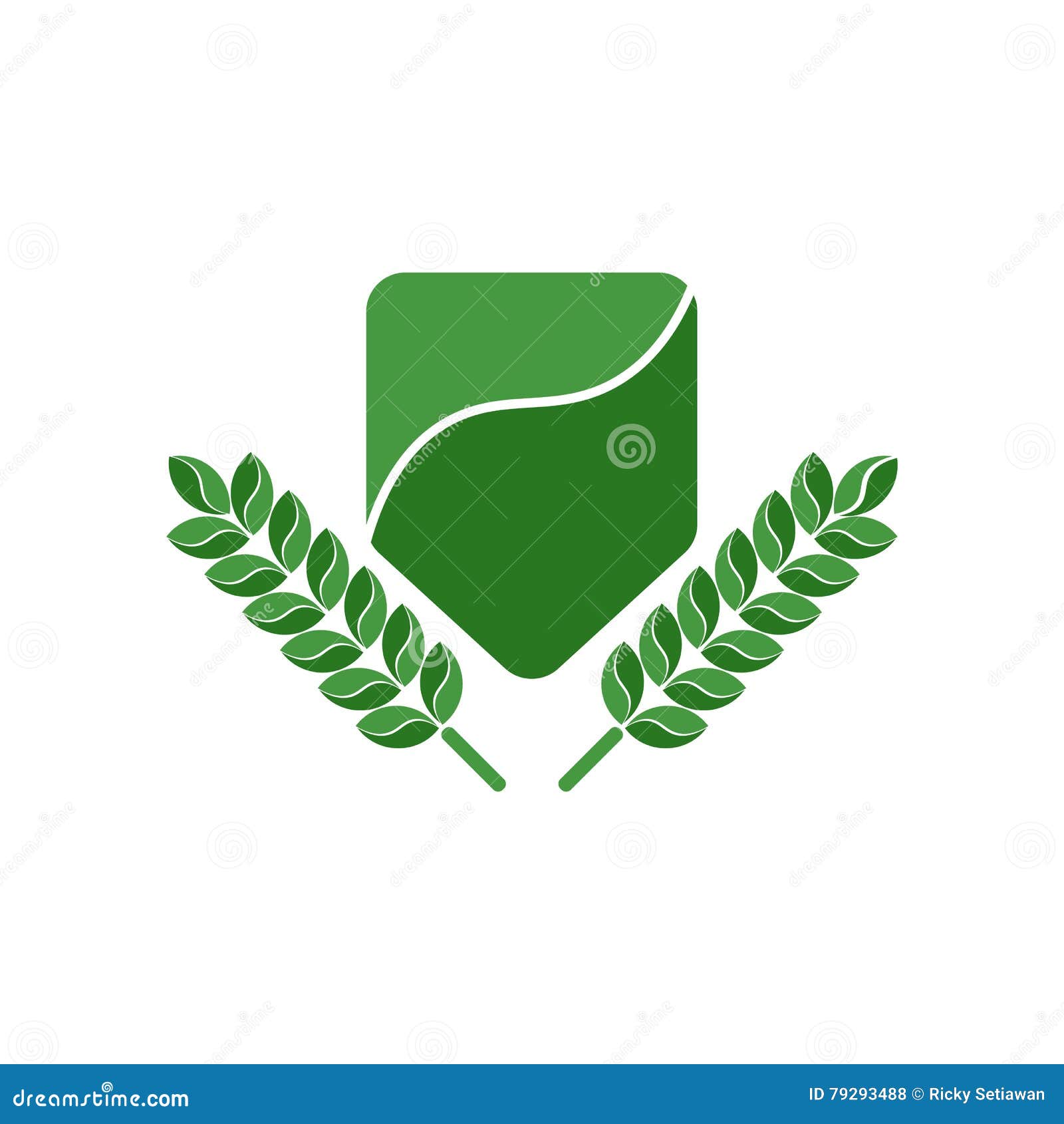 Shield and Leaves Logo stock illustration. Illustration of protect ...