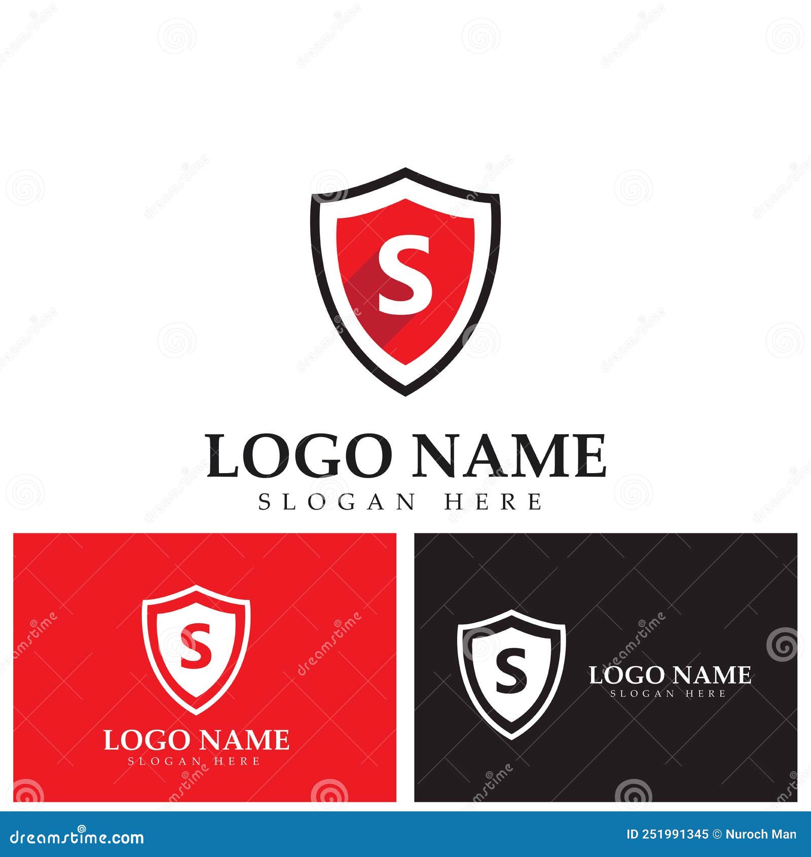 Shield Letter S Emblem Badge Logo Template Vector. Stock Vector ...