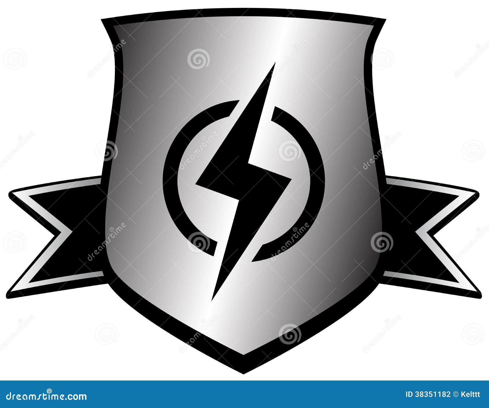 Shield with Lightning - Power Symbol Stock Vector - Illustration of ...