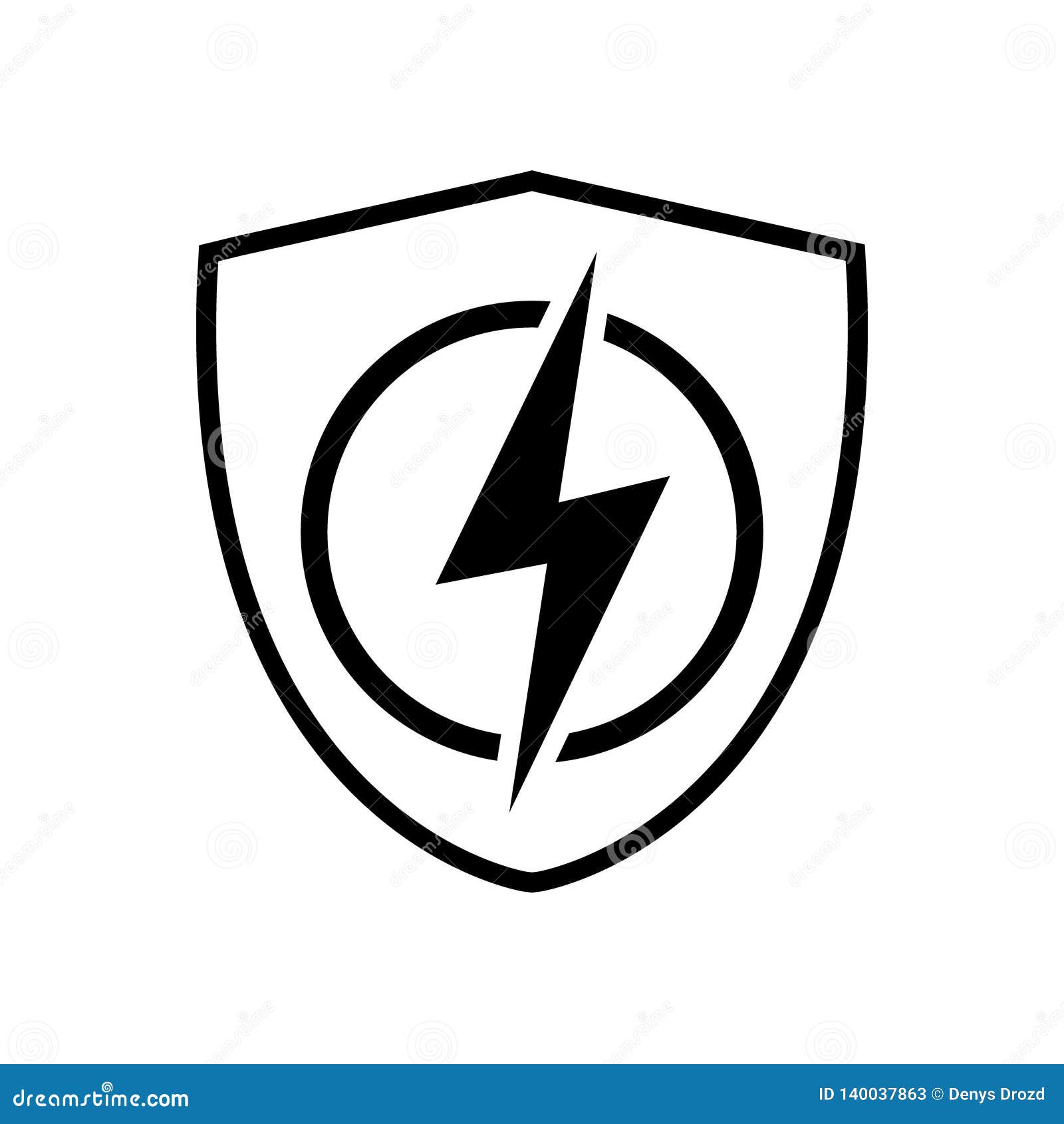 Shield with Lightning Vector Icon, Power Icon, Symbol Illustration ...