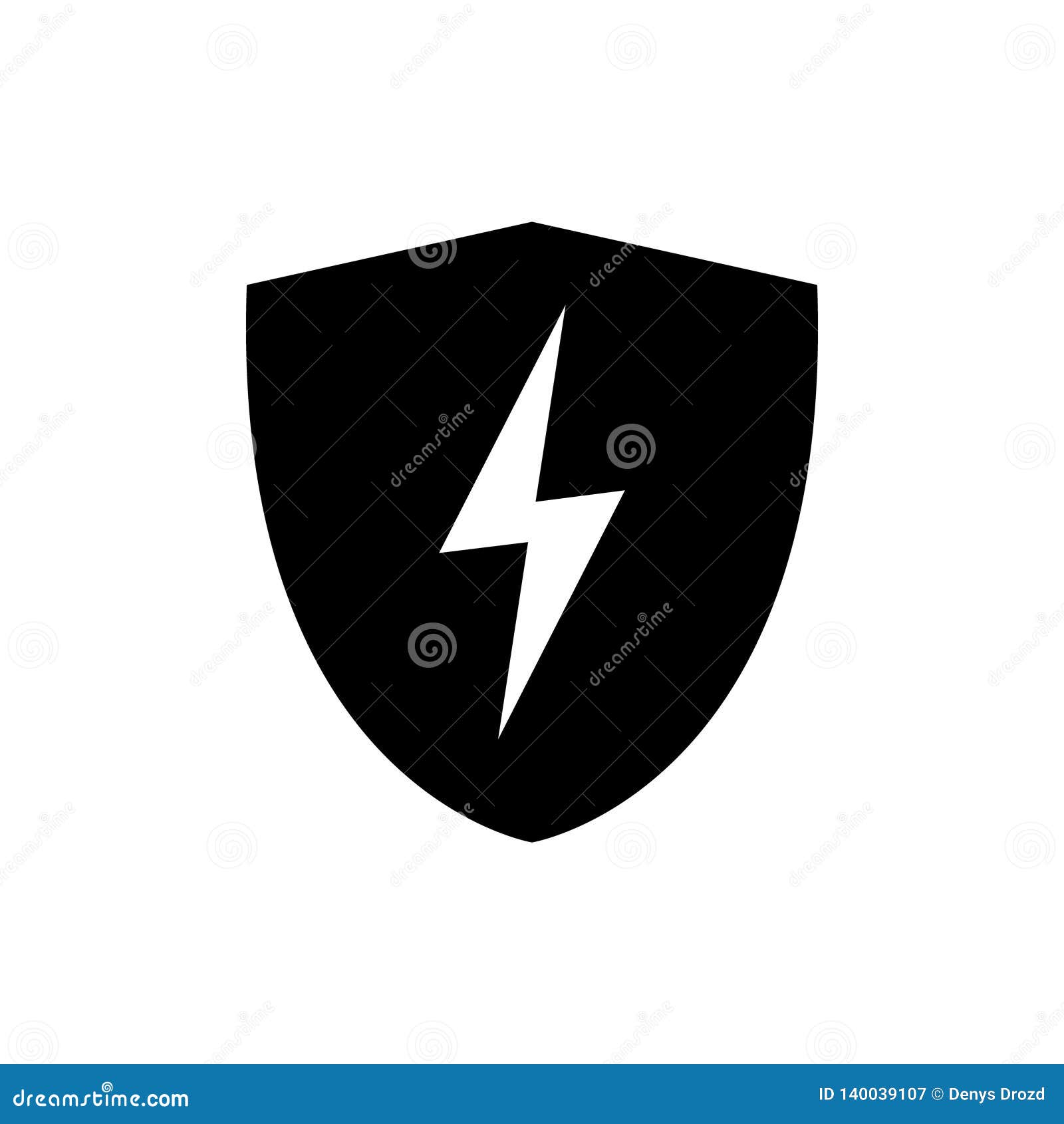 Shield with Lightning Vector Icon, Power Icon, Symbol Illustration ...