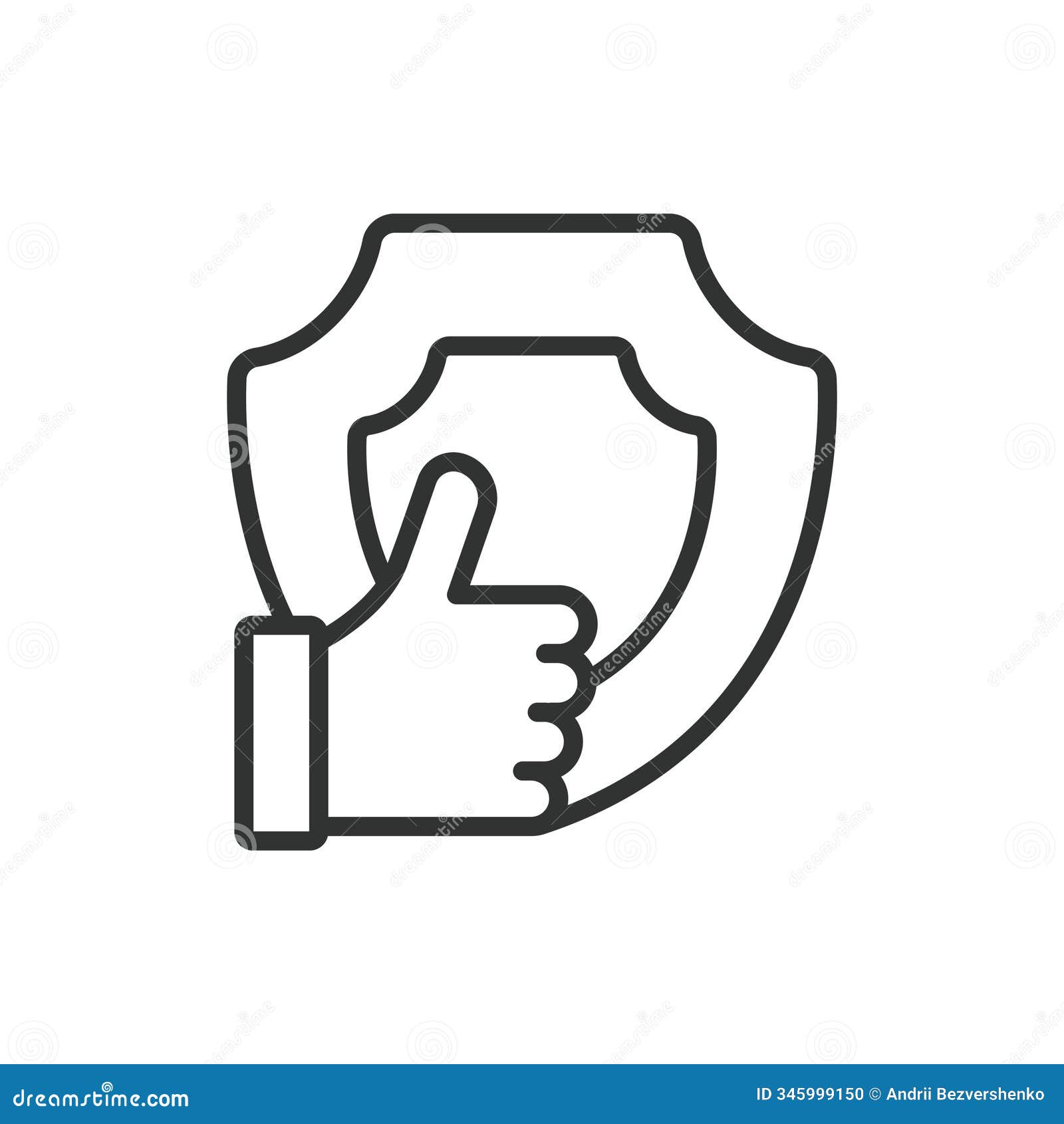 Shield with Like, Icon in Line Design. Shield, Like, Protection ...