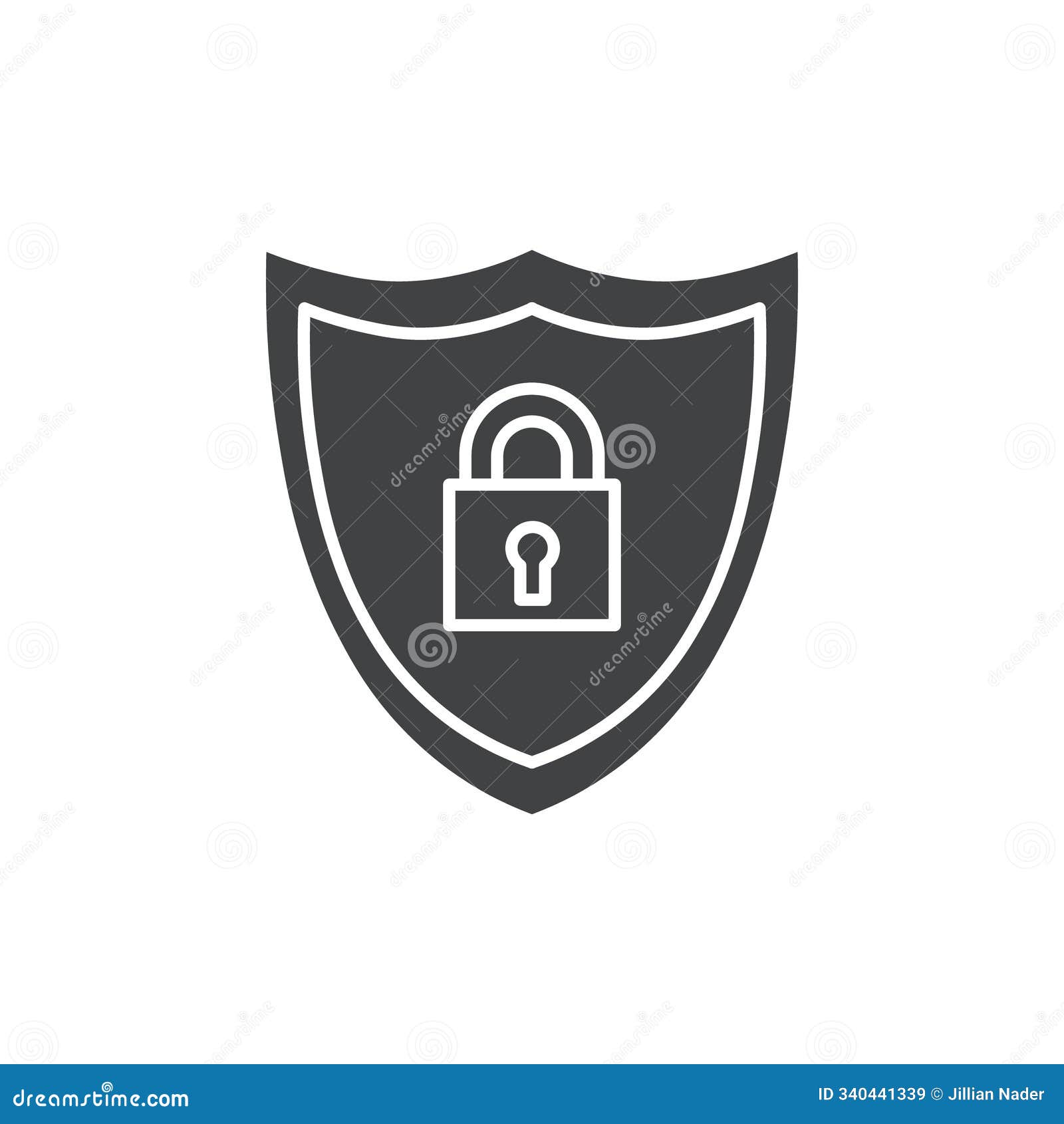 Shield Lock Icon Group Symbol or Sign Vector Stock Illustration ...