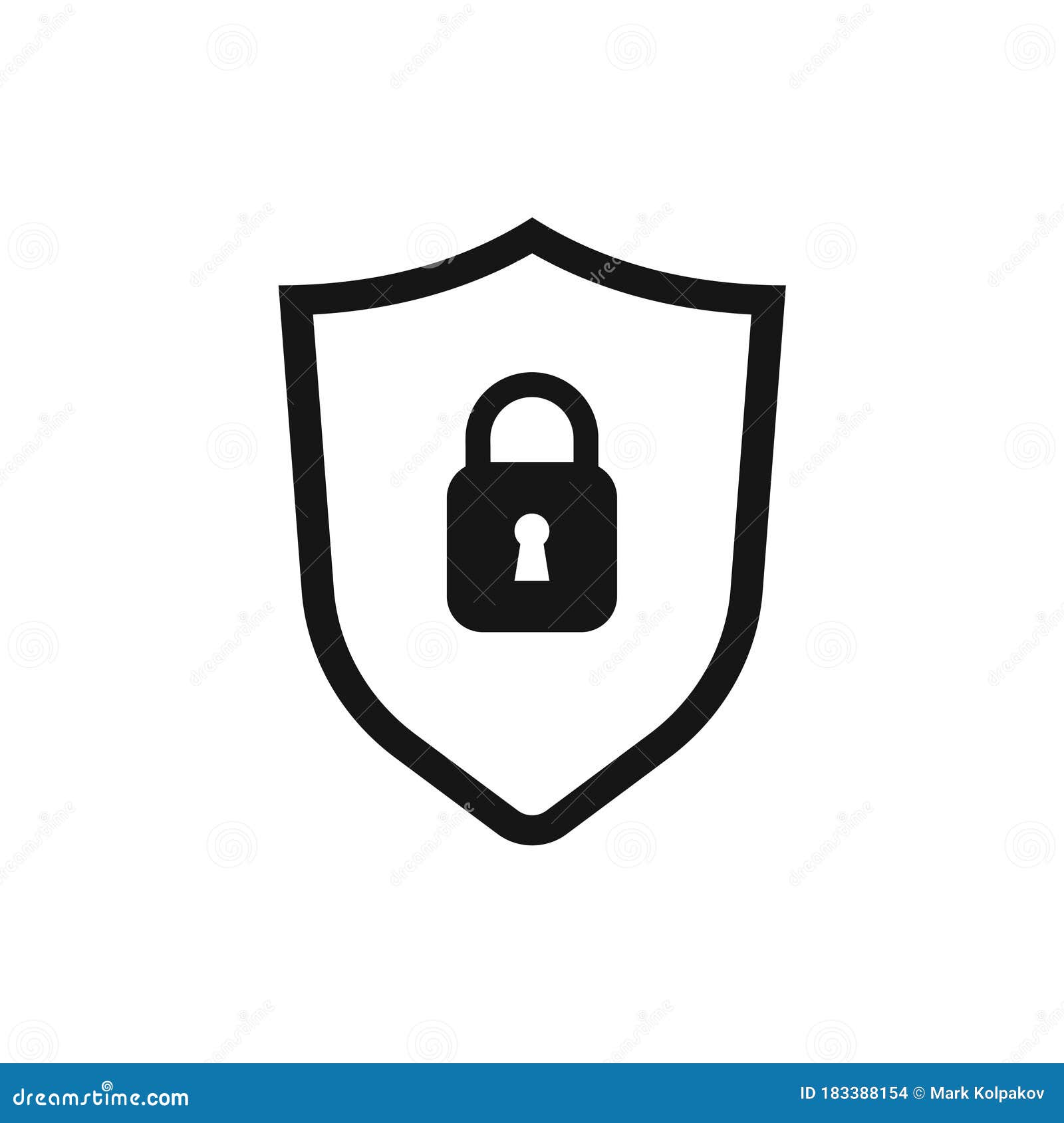 Shield Lock Icon for Site Design. Isolated Vector Sign Stock Vector ...