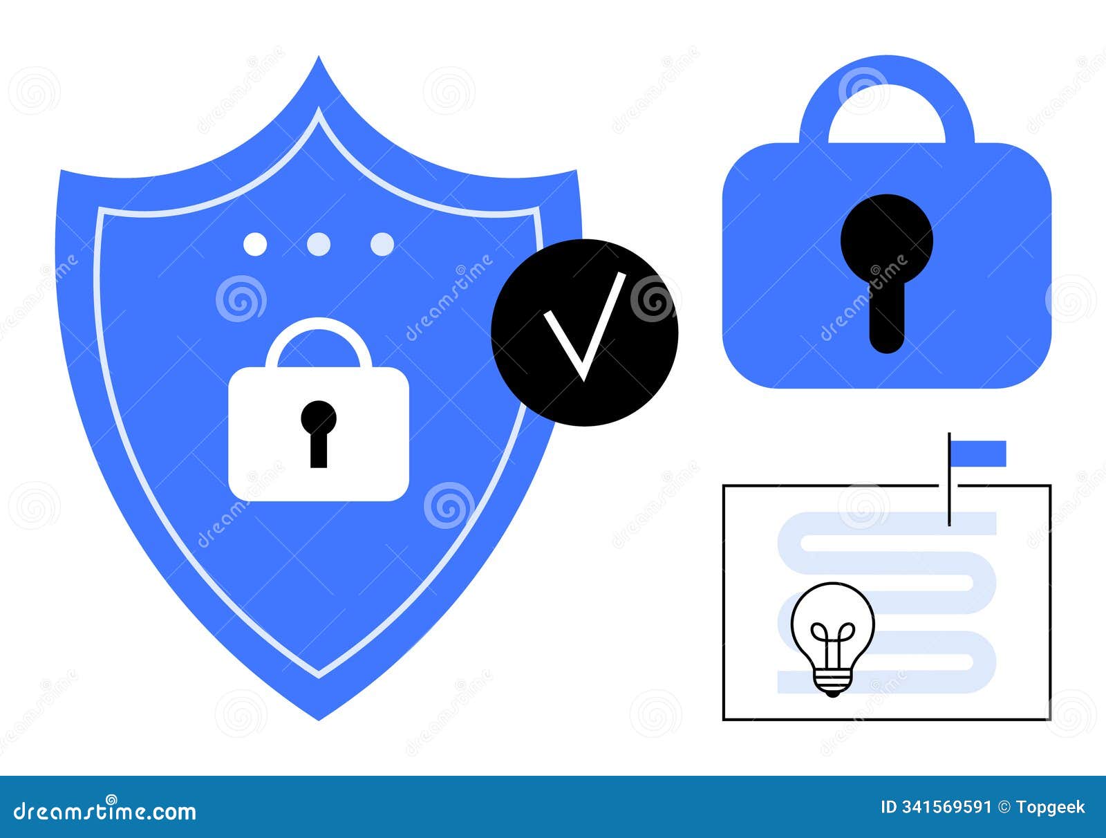 Cybersecurity and Data Protection Symbols Highlighting Safety and ...