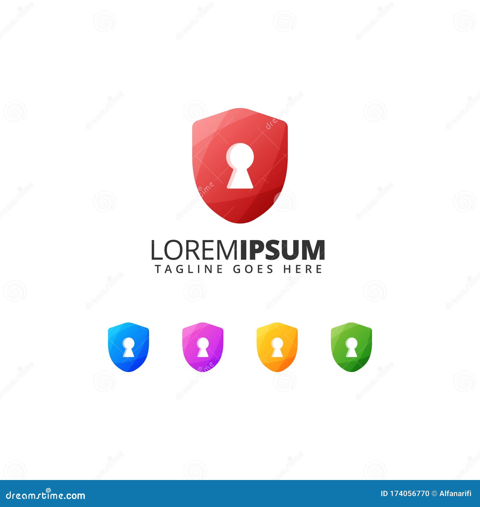 Shield Lock Security Guard Colorful Logo Illustration Stock Vector ...