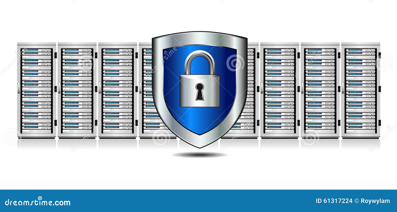 Shield Lock Servers with Shield Protection Stock Vector - Illustration ...