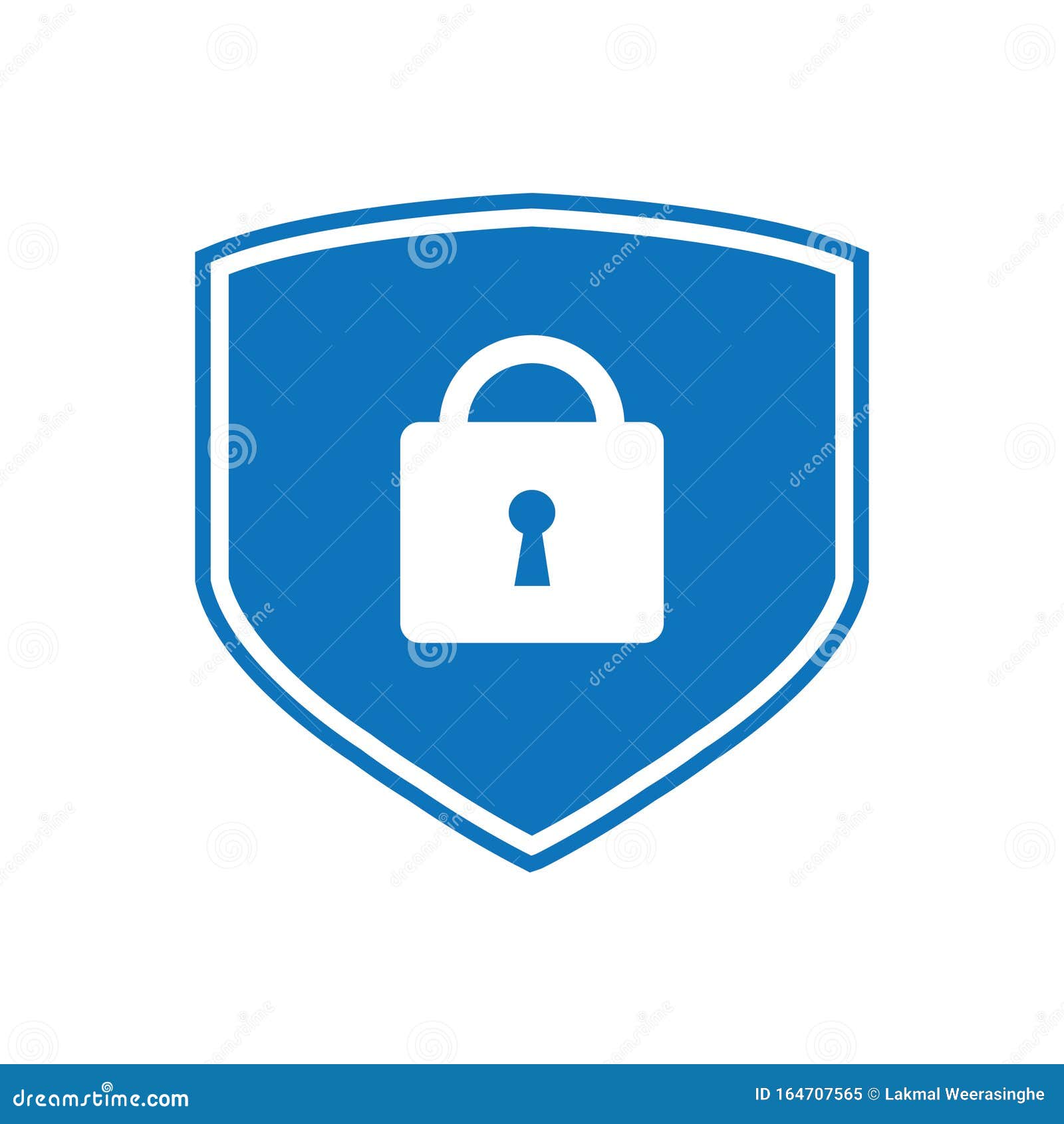 Shield Lock Symbol on Blue Background Stock Vector - Illustration of ...