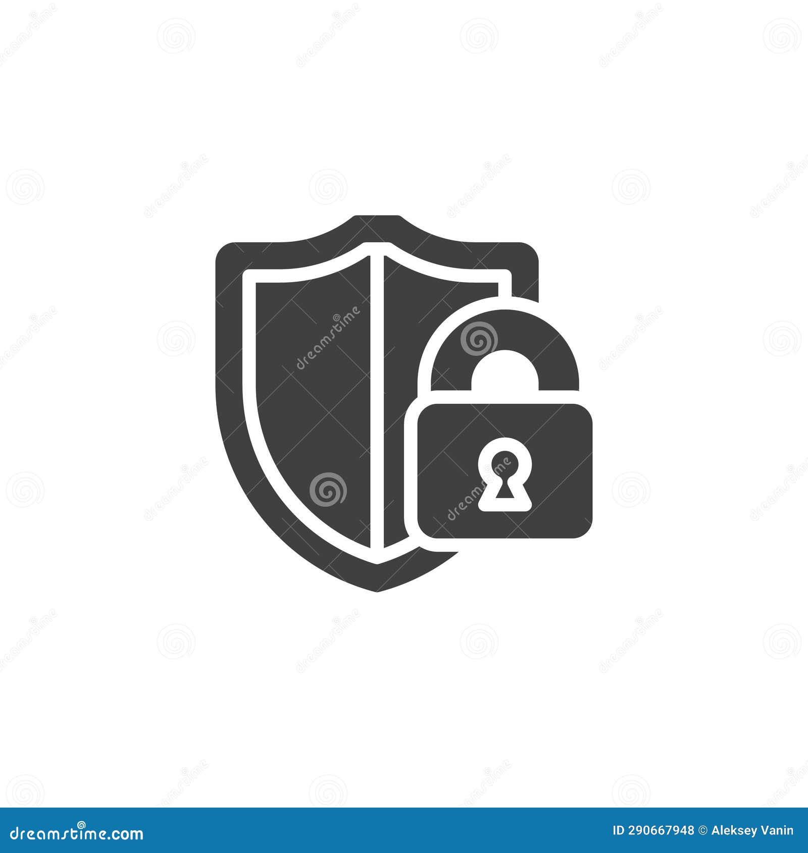 Shield with Lock Vector Icon Stock Vector - Illustration of icon ...