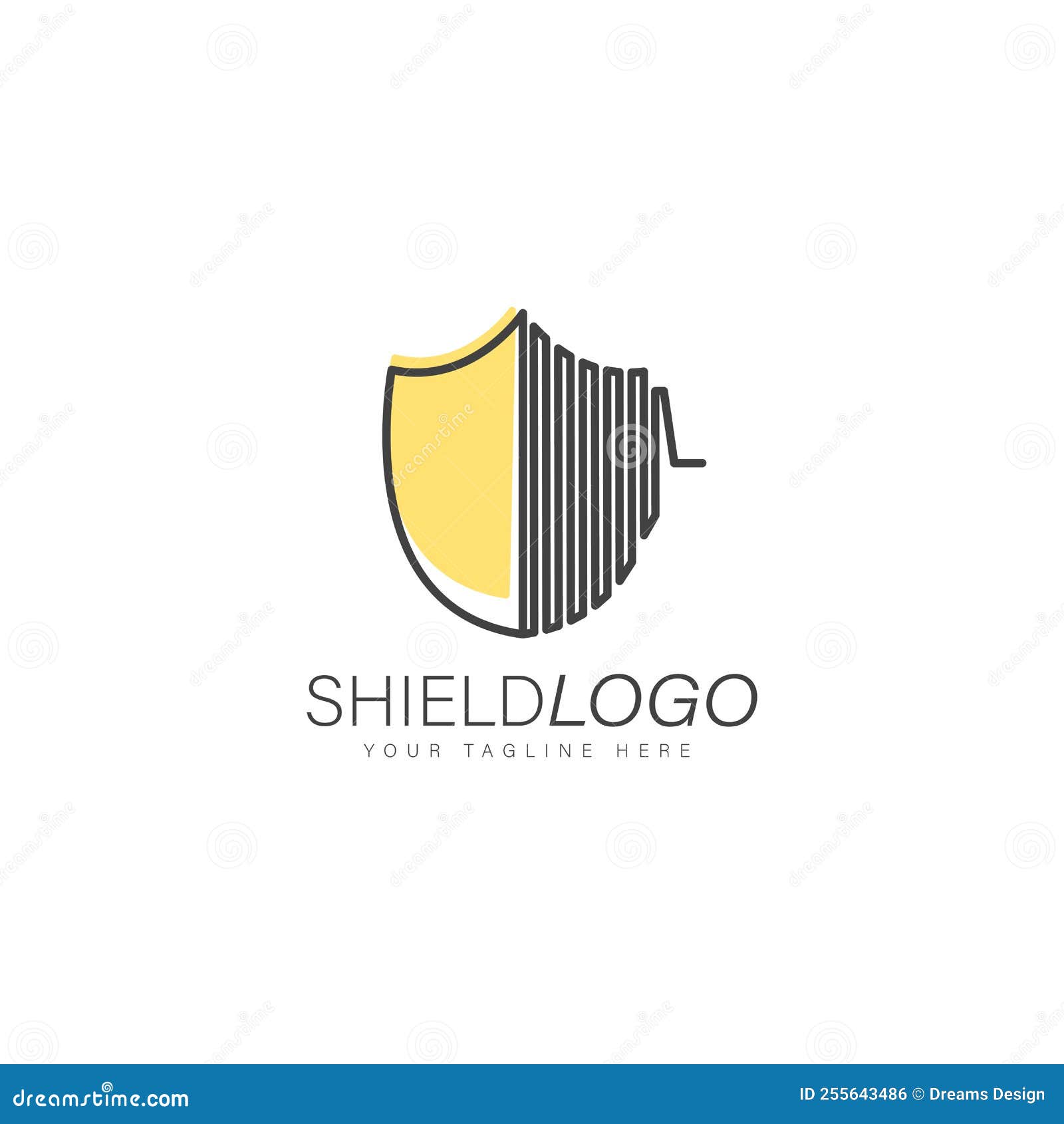 Shield Logo Design Linear Style Stock Vector - Illustration of abstract ...